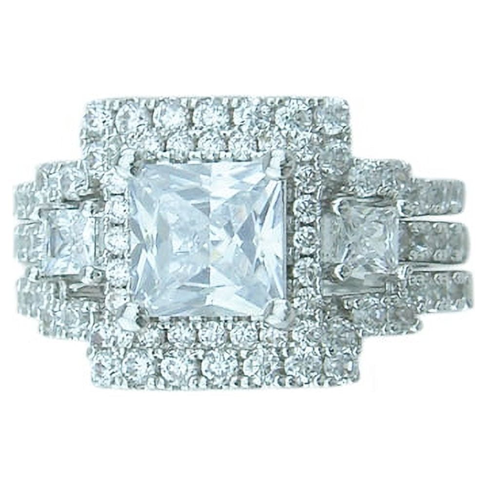 Princess Sterling Silver Rings for Women Wedding Ring Set Make Great ...