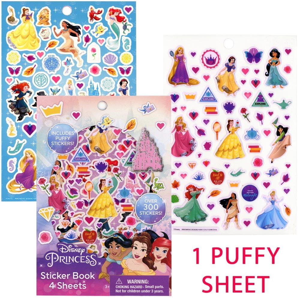 Princess Sticker Book with Puffy Stickers 4 Sheet - Walmart.com