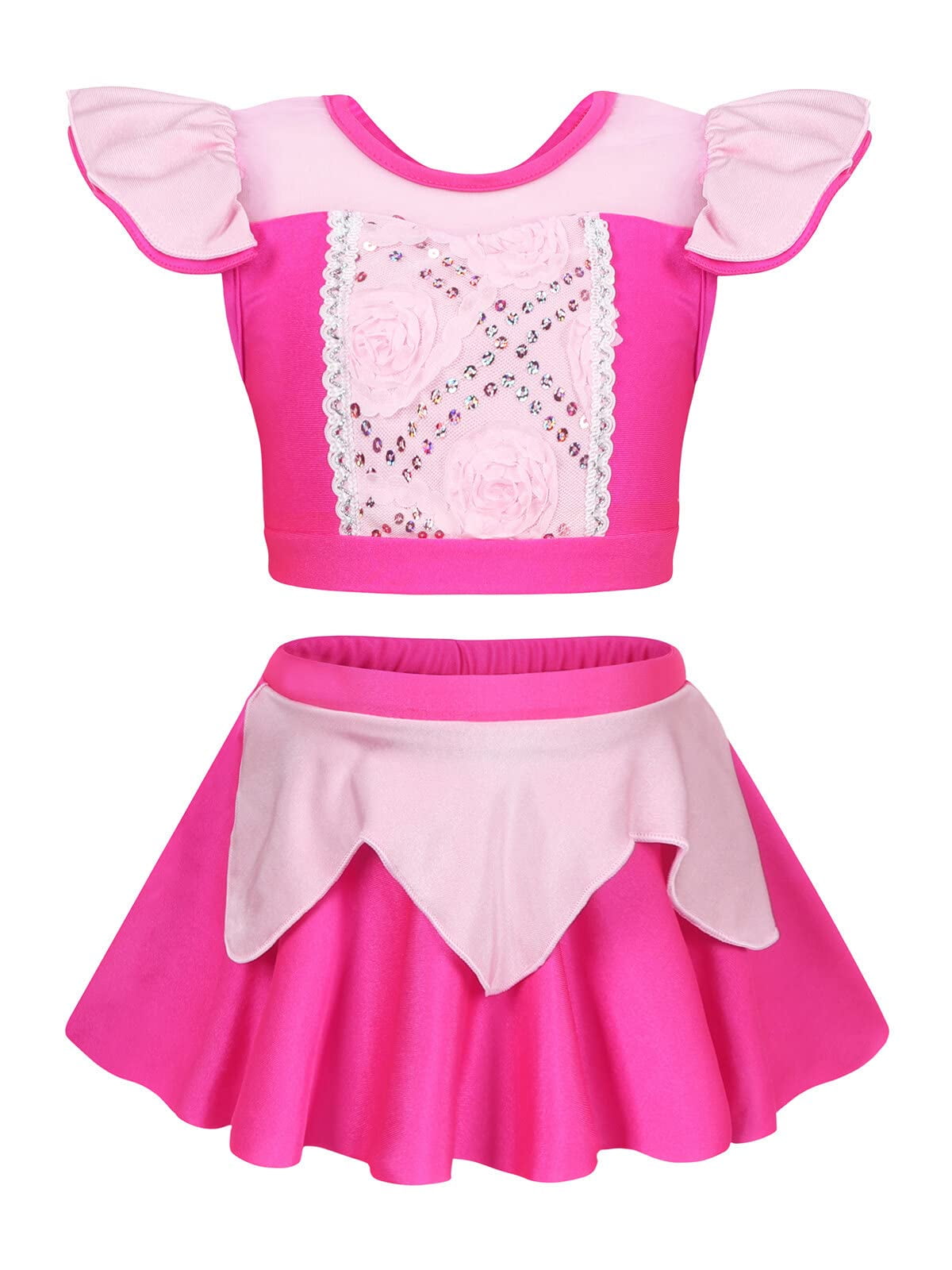 Princess Swimsuits for Girls Two-Pieces Swimsuit Kids Bathing Suits ...