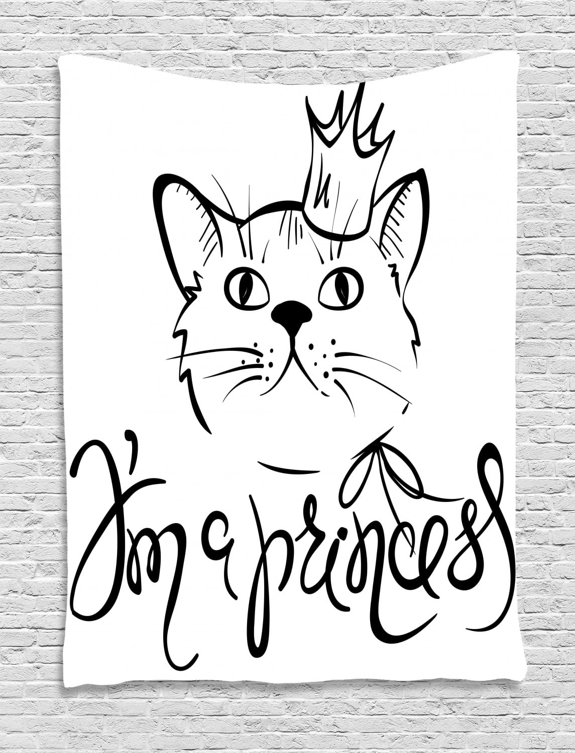 Princess Tapestry, I am a Princess Calligraphy Funny Cat with a Royal ...