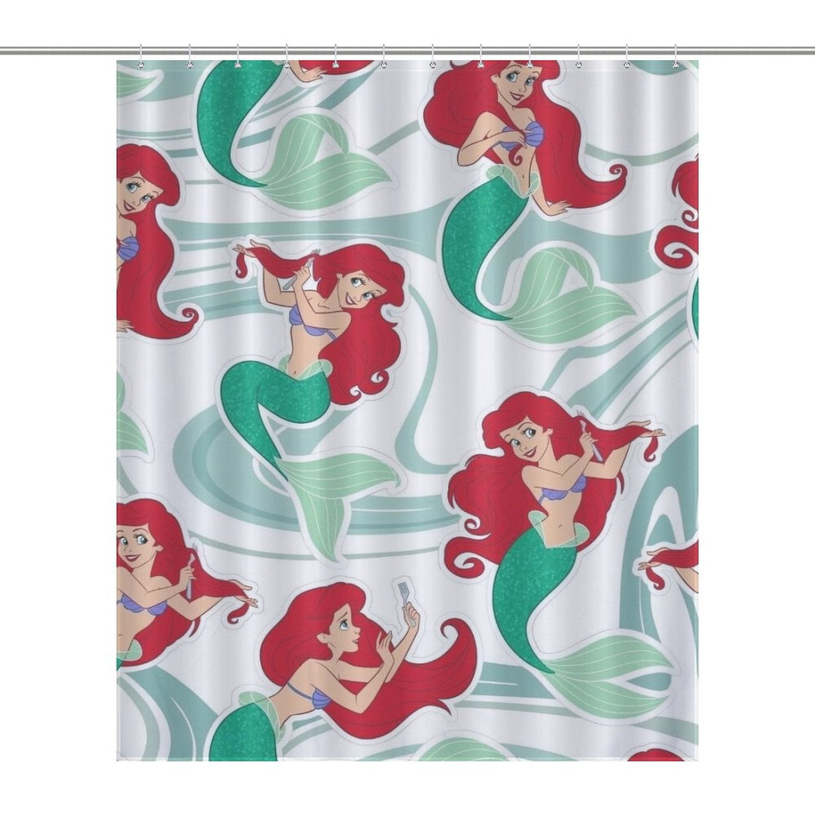 Princess The Little Mermaid Ariel Shower Curtain Cute Decor Indoor ...