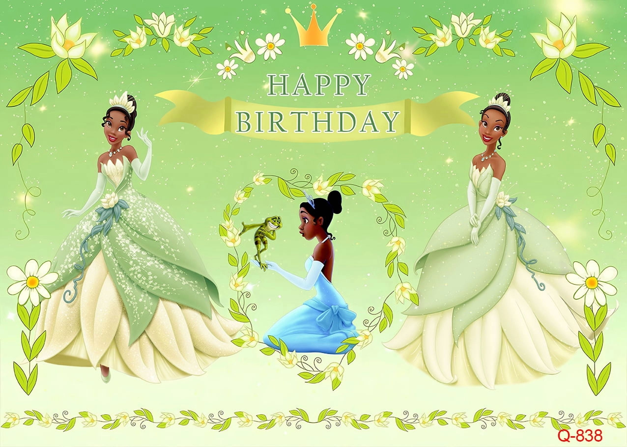 Princess Tiana Backdrop for Birthday Party Supplies Purple Photo ...