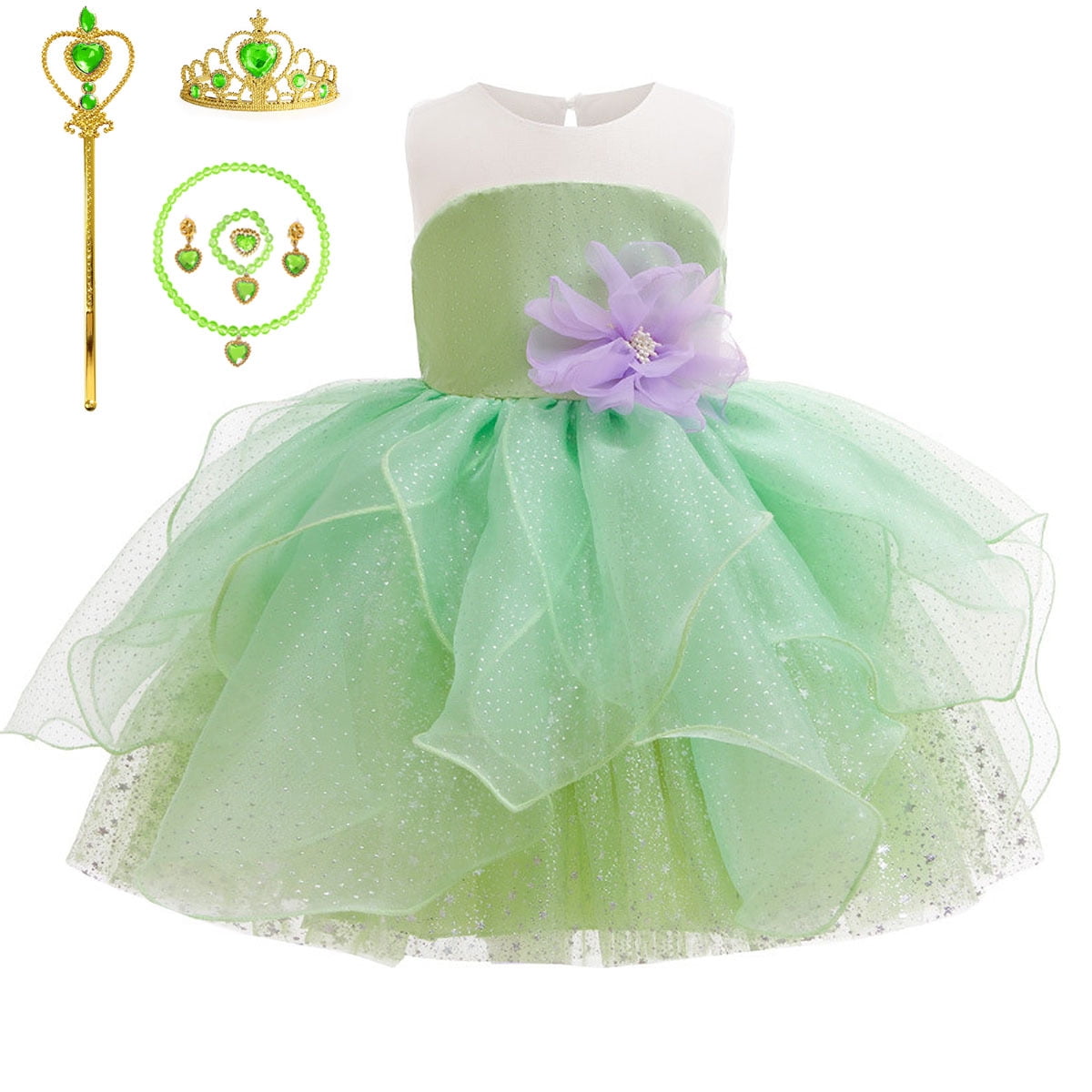 Princess Tinkerbell Costume for Girls Fancy Halloween Birthday Party ...