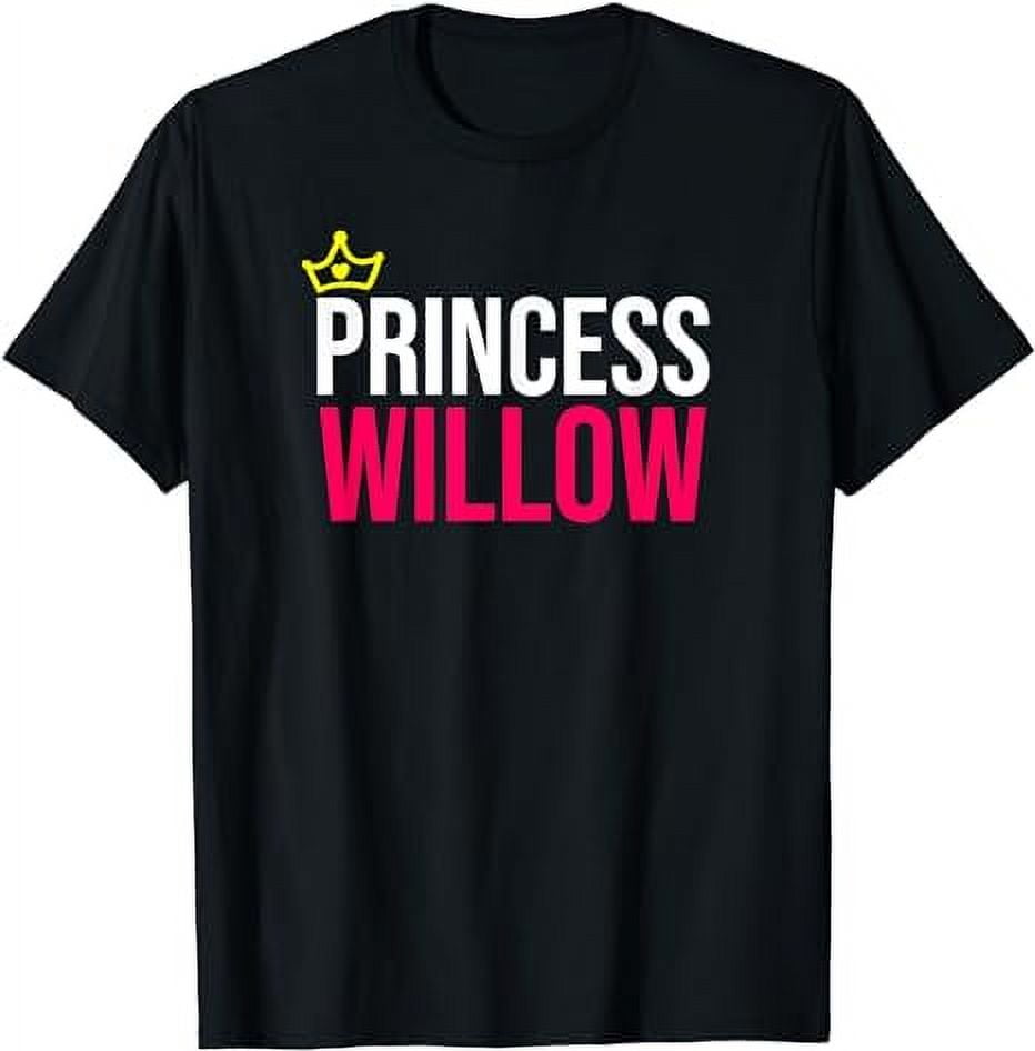Princess Willow Girls Women Pink White Black Design Birthday T-Shirt - Walmart.com