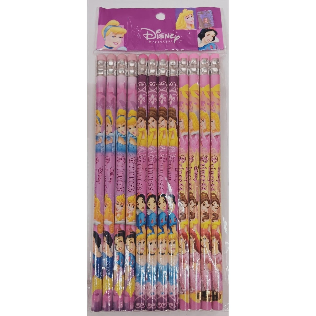 Princess Wooden Pencils - 12ct - Disney Princess Lettering - Walmart.com