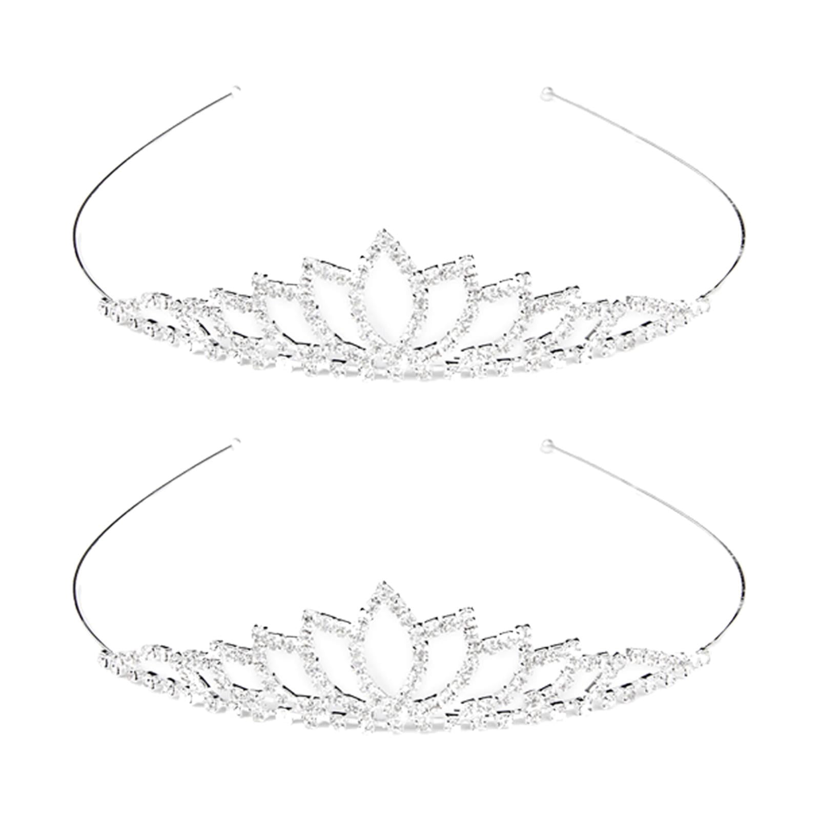 Princess headwear,Wedding Women Girl Rhinestone Head Jewelry Crown 2pcs ...