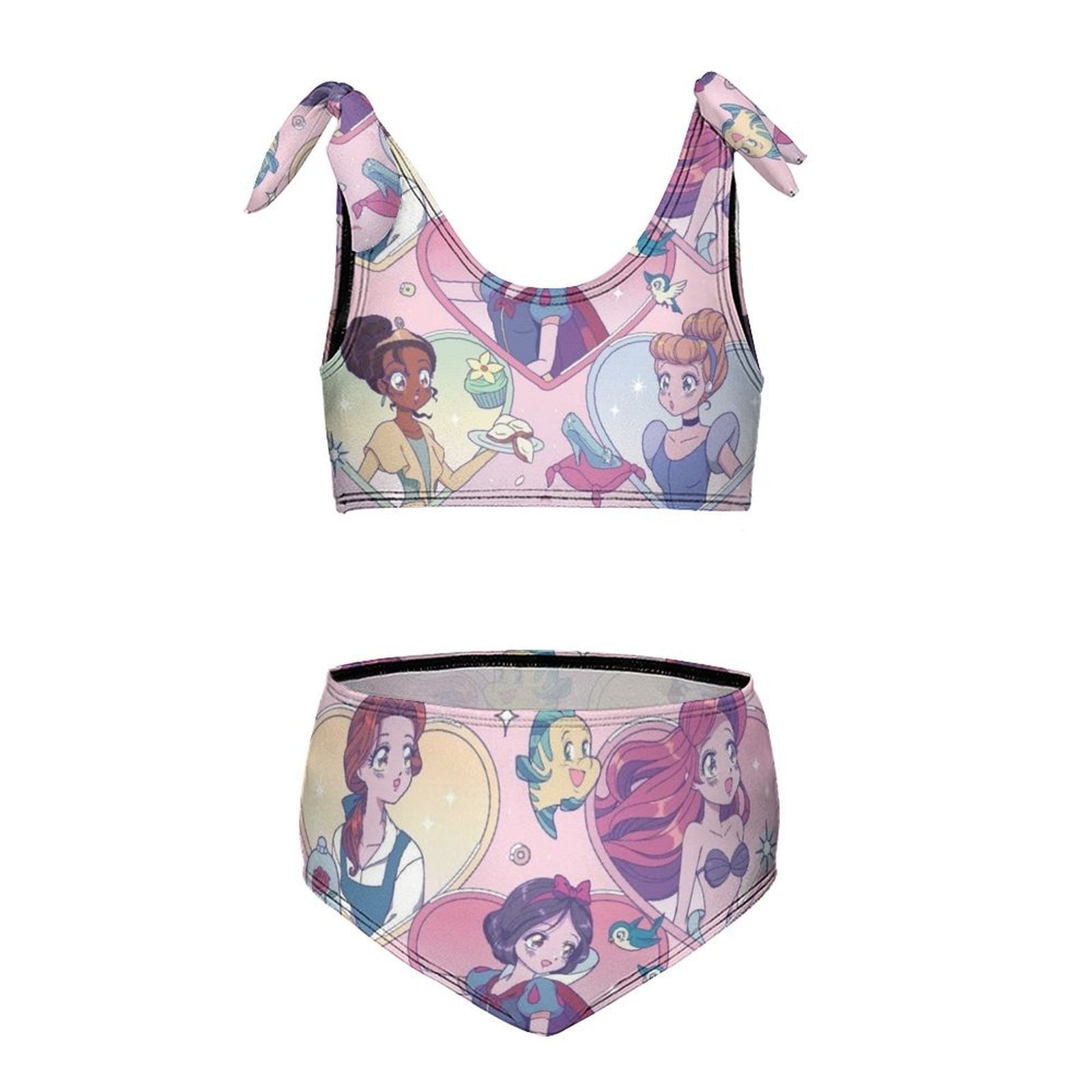 Princess swimsuit for Girl Cute Teen Girls 2 Piece High Waisted Bathing ...