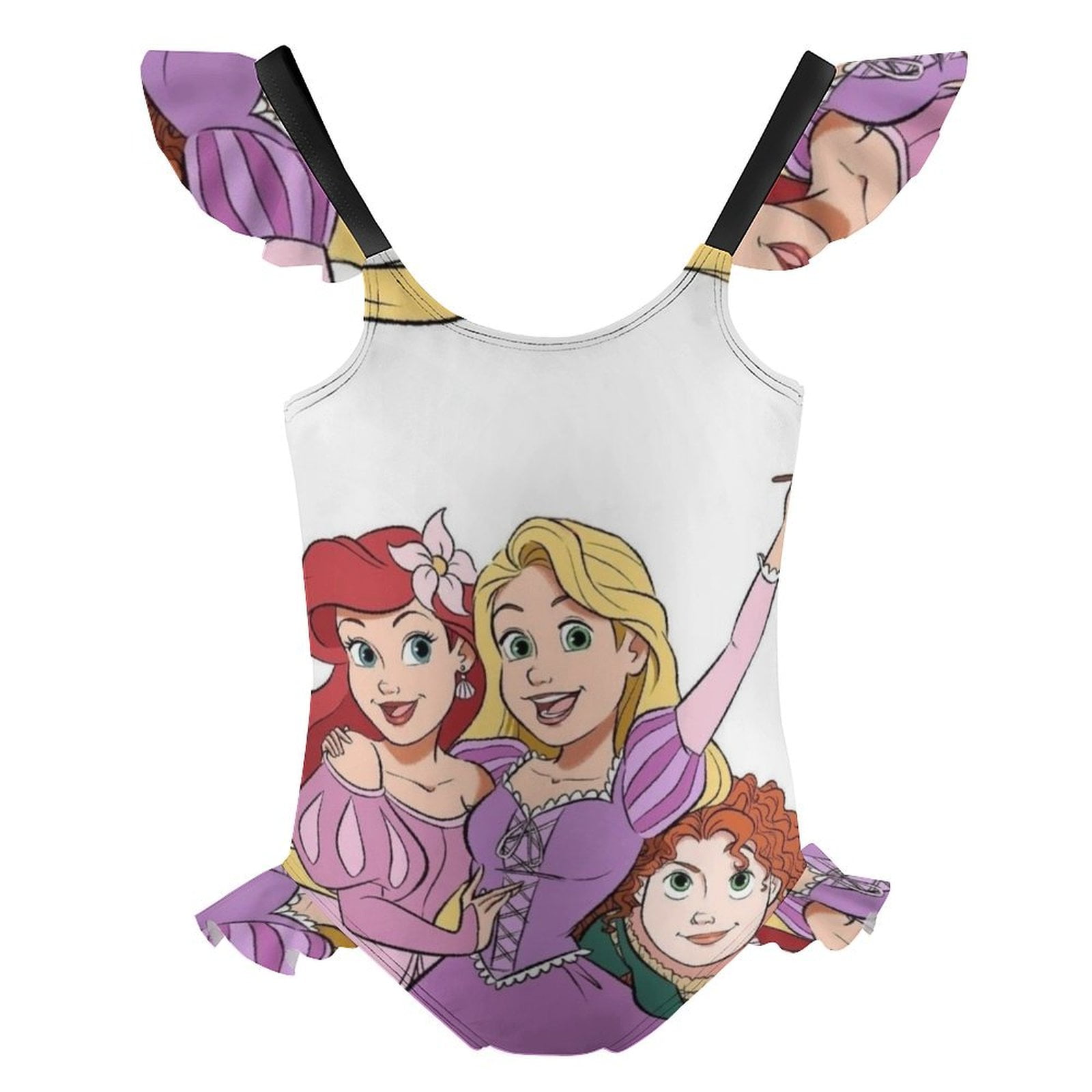 Princess swimsuit for Girl Cute Teen Girls One Piece Ruffle Trim ...