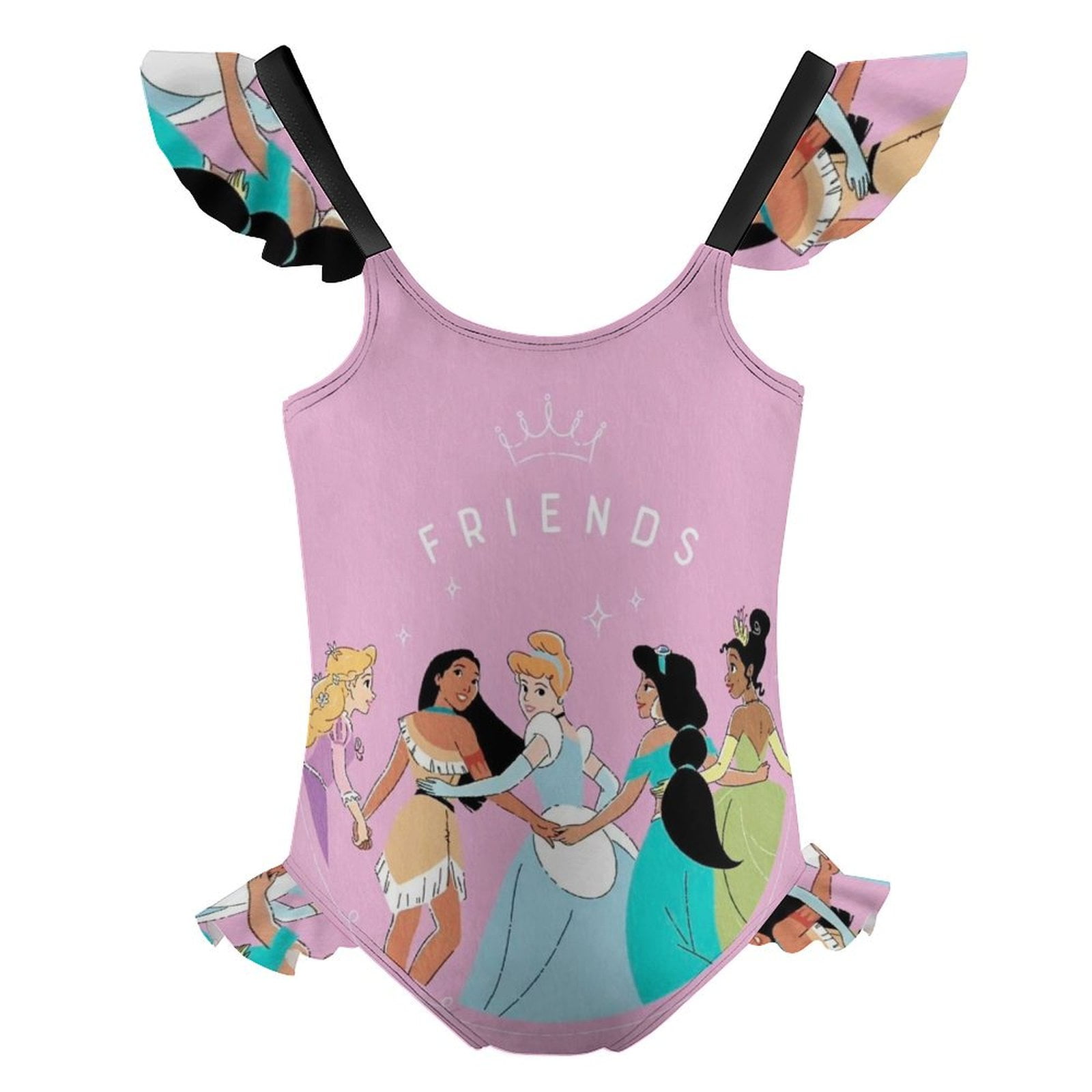 Princess swimsuit for Girl Cute Teen Girls One Piece Ruffle Trim ...