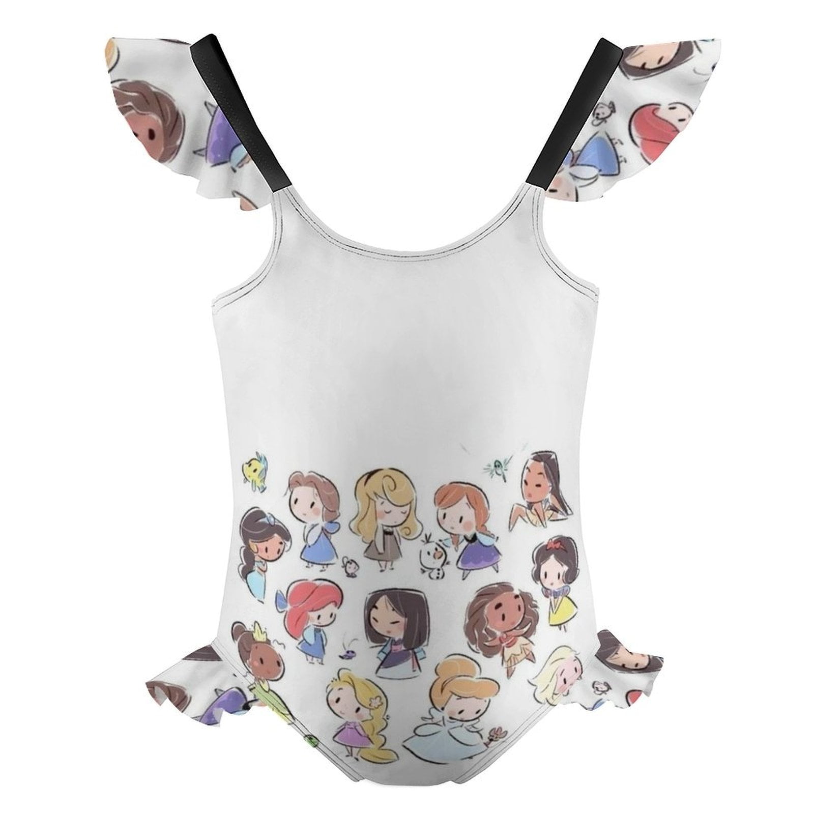 Princess swimsuit for Girl Cute Teen Girls One Piece Ruffle Trim ...