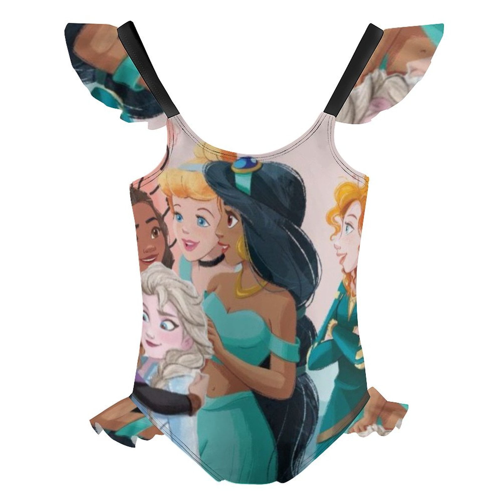 Princess swimsuit for Girl Cute Teen Girls One Piece Ruffle Trim ...