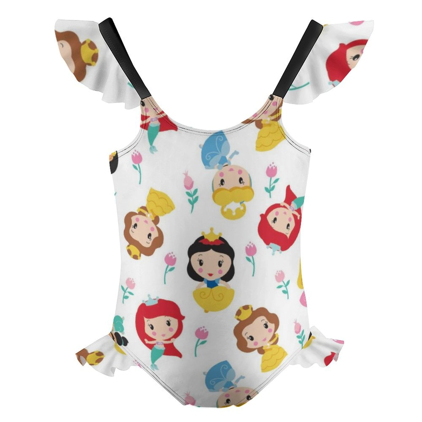 Princess swimsuit for Girl Cute Teen Girls One Piece Ruffle Trim ...