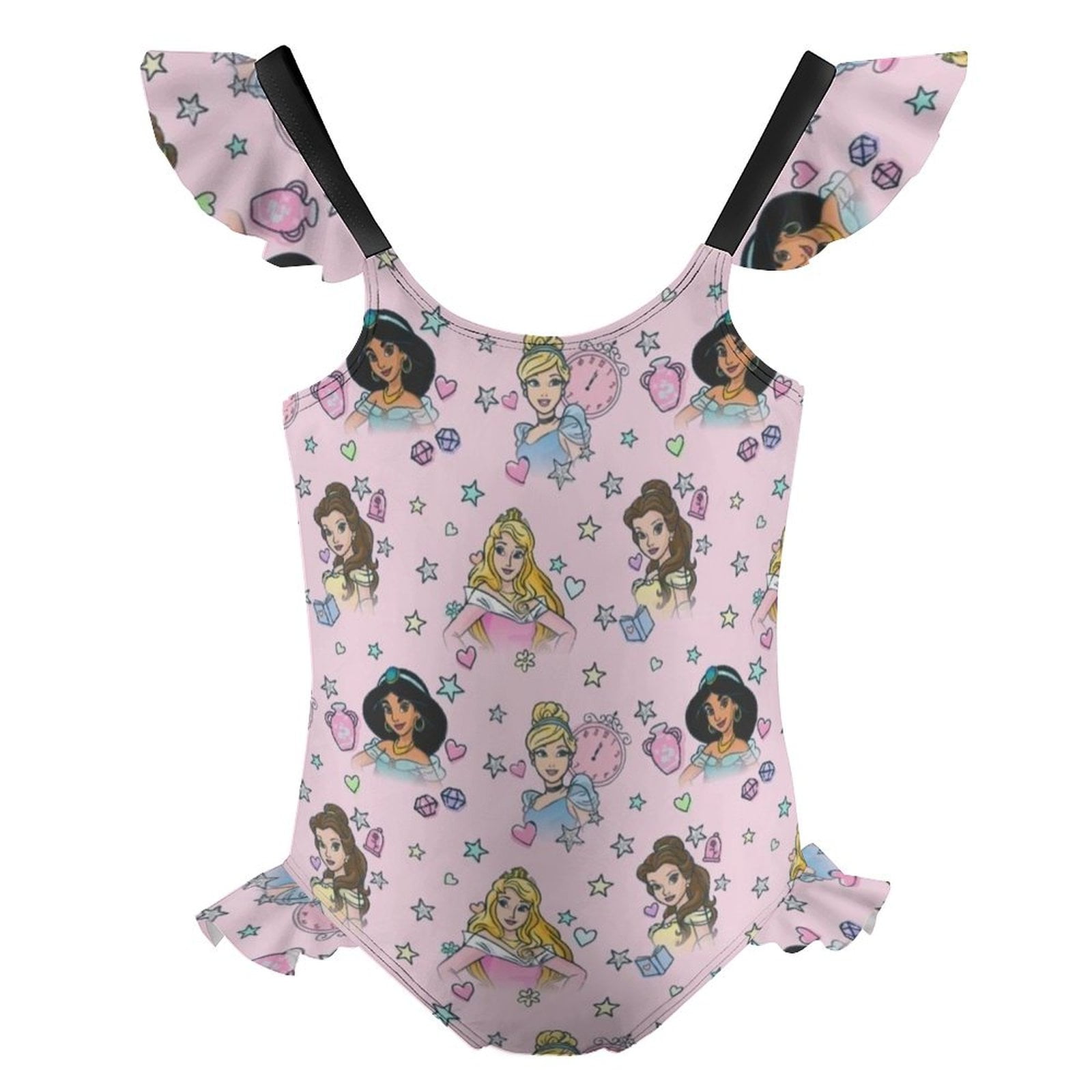 Princess swimsuit for Girl Cute Teen Girls One Piece Ruffle Trim ...