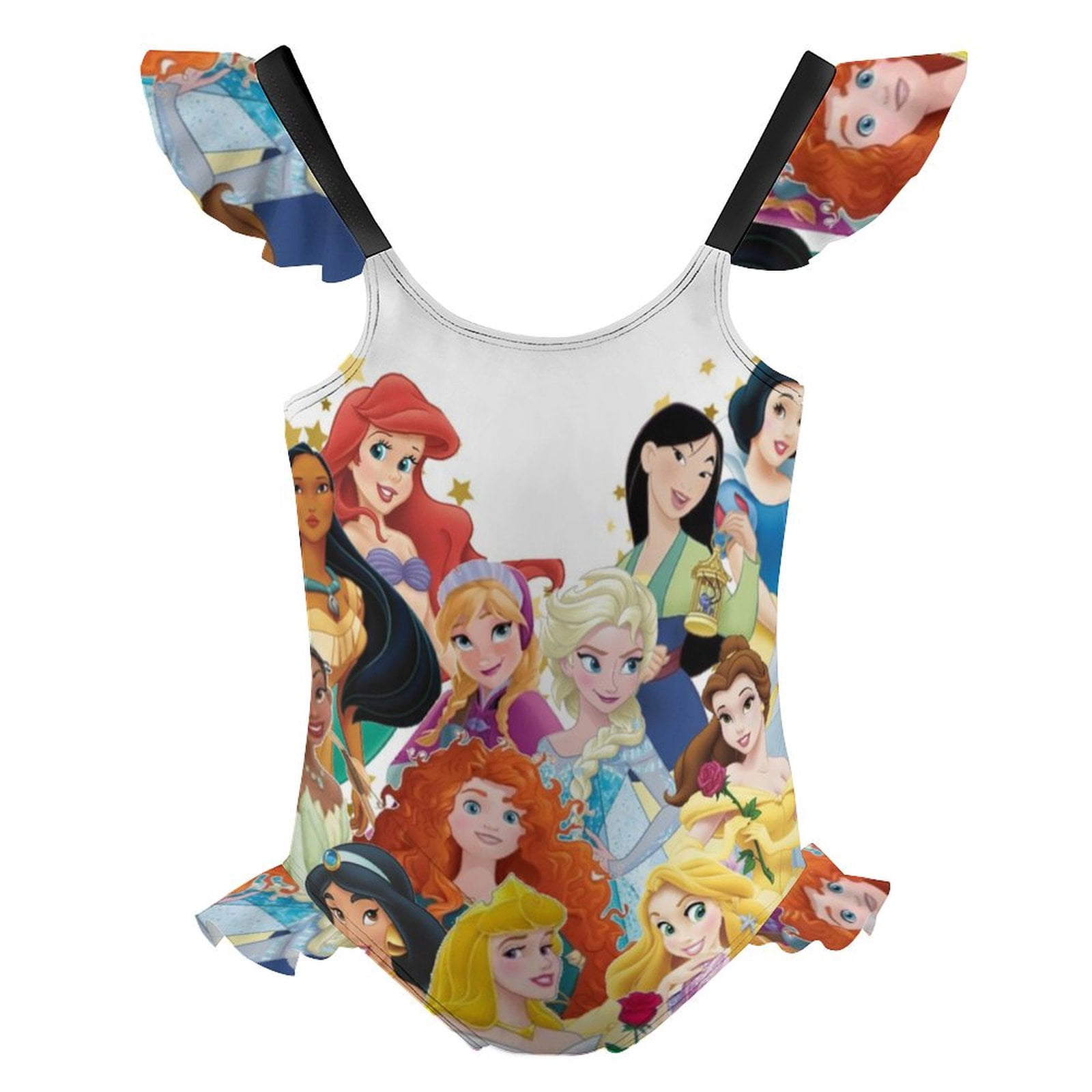Princess swimsuit for Girl Cute Teen Girls One Piece Ruffle Trim ...