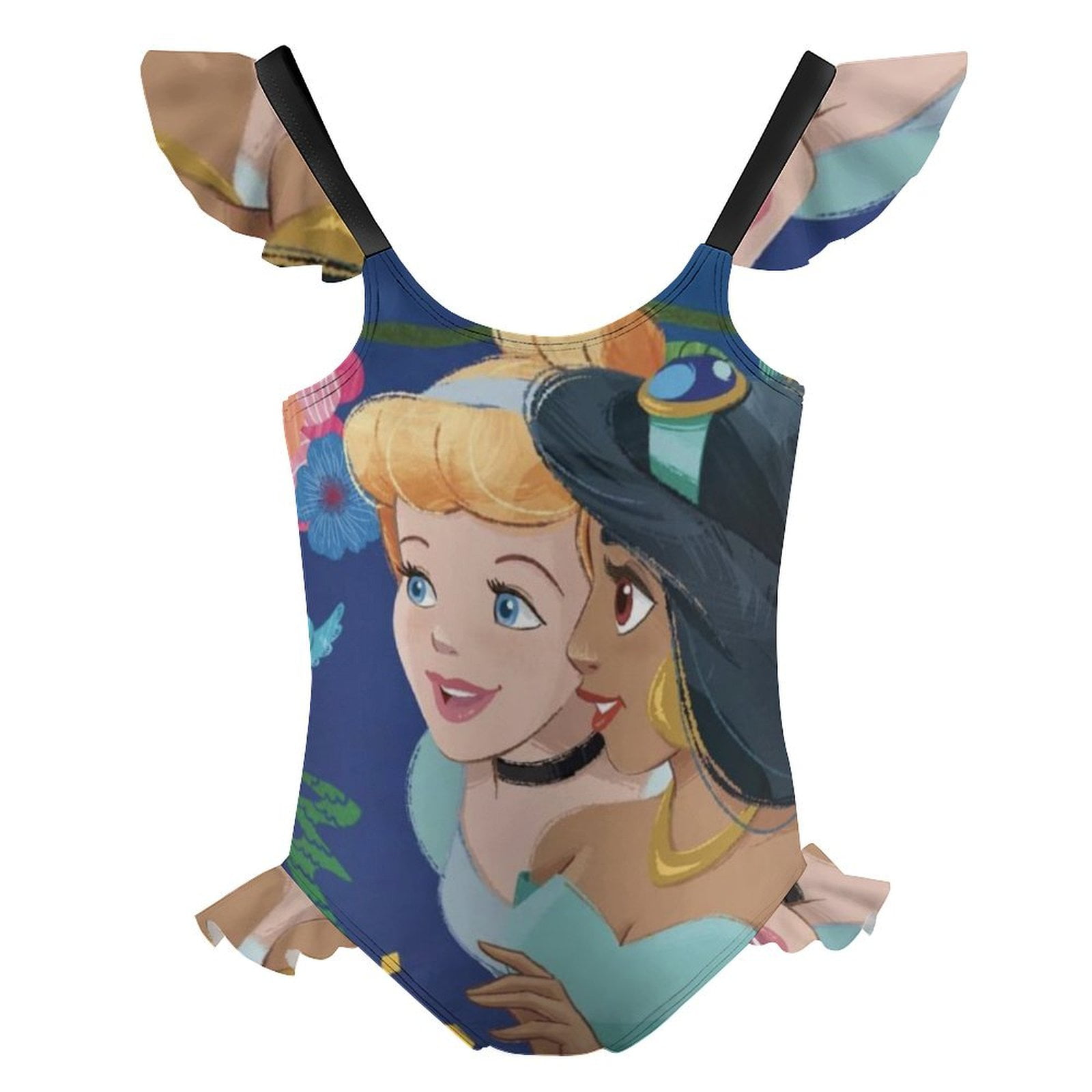 Princess swimsuit for Girl Cute Teen Girls One Piece Ruffle Trim ...