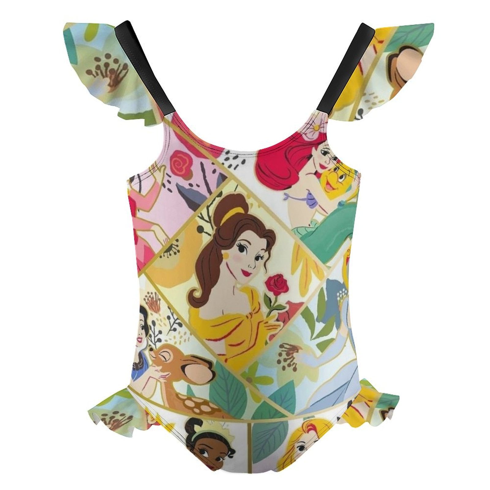 Princess swimsuit for Girl Cute Teen Girls One Piece Ruffle Trim ...