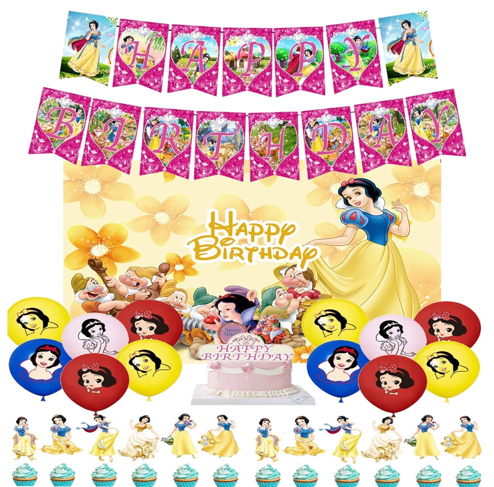 Princess theme happy birthday decorations - cartoon princess party set ...