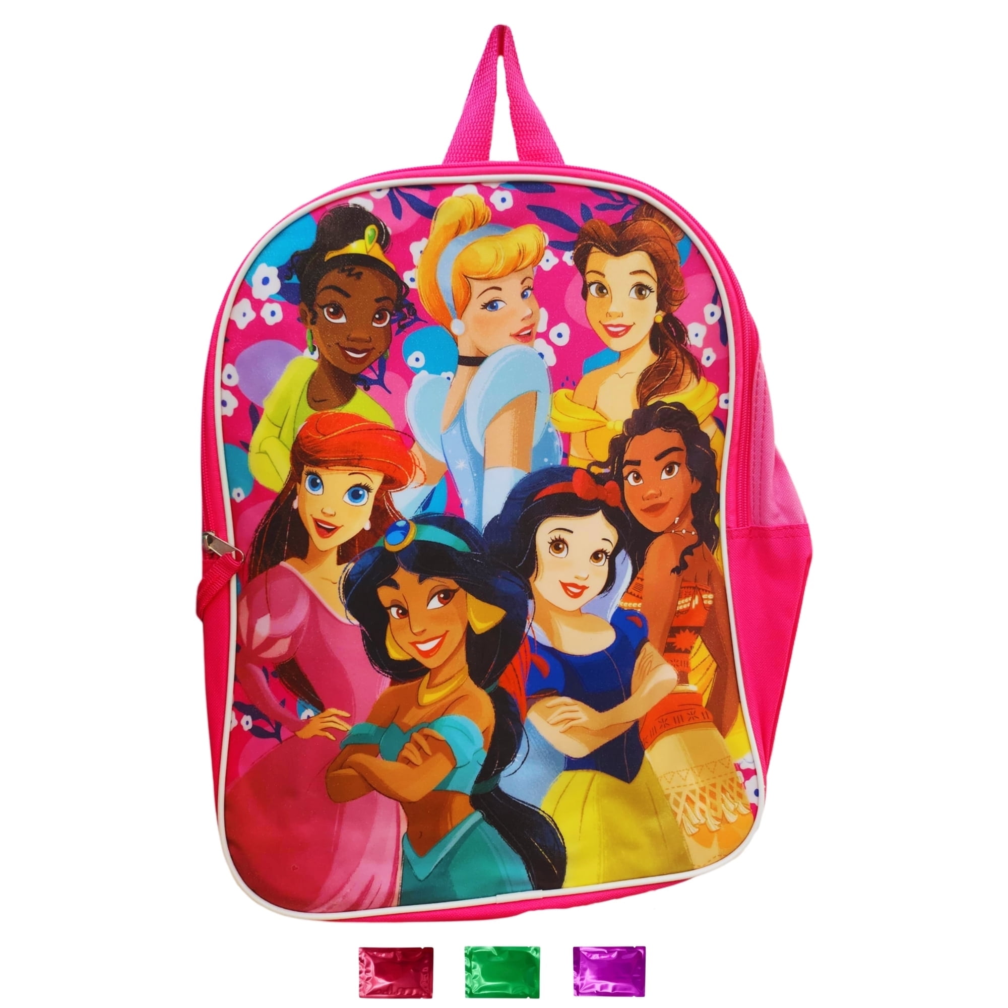 Princesses Book Bag 15 Inch, 1Pc Pink Princess Backpack with Adjustable ...