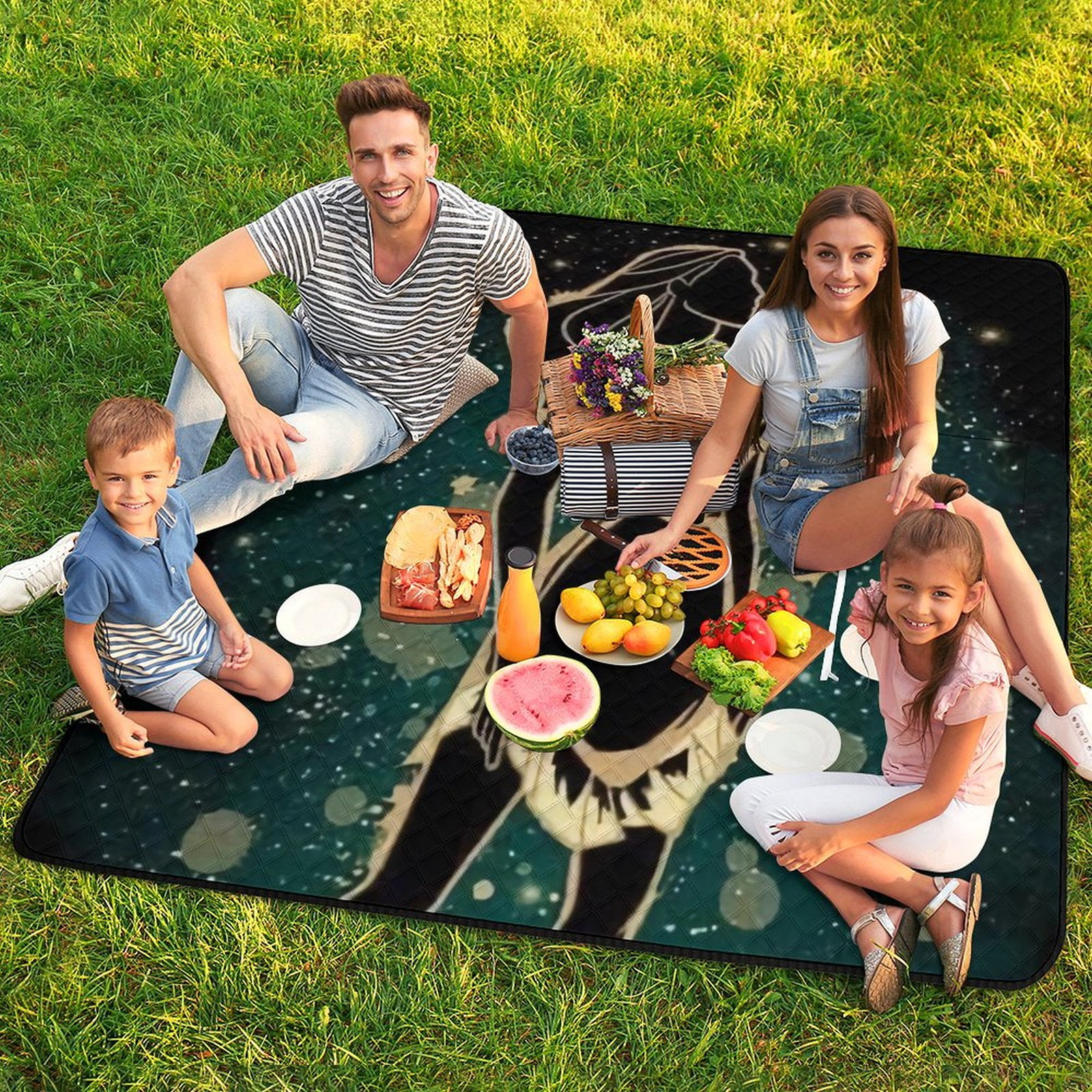 Princesses Pocahontas Colors In The Silhouette Picnic Blankets Extra ...