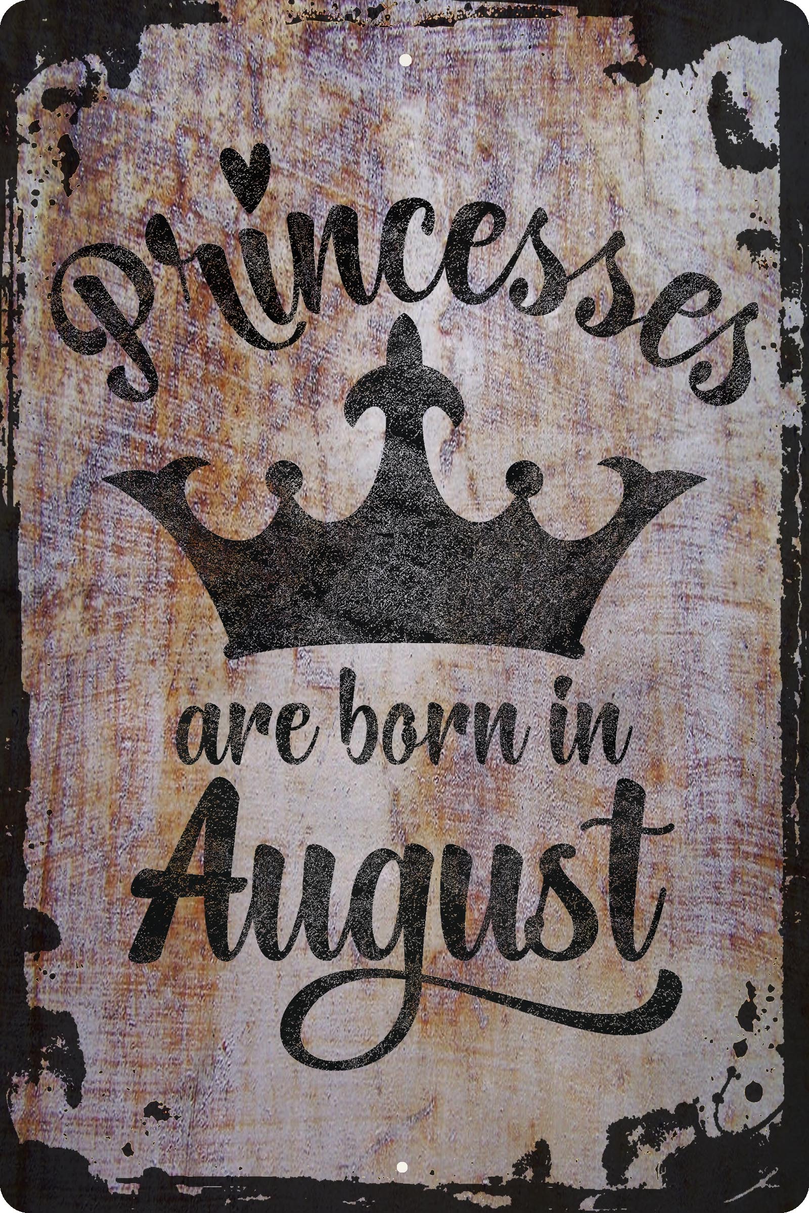 Princesses are born in August crown birth month cursive heart Beige ...