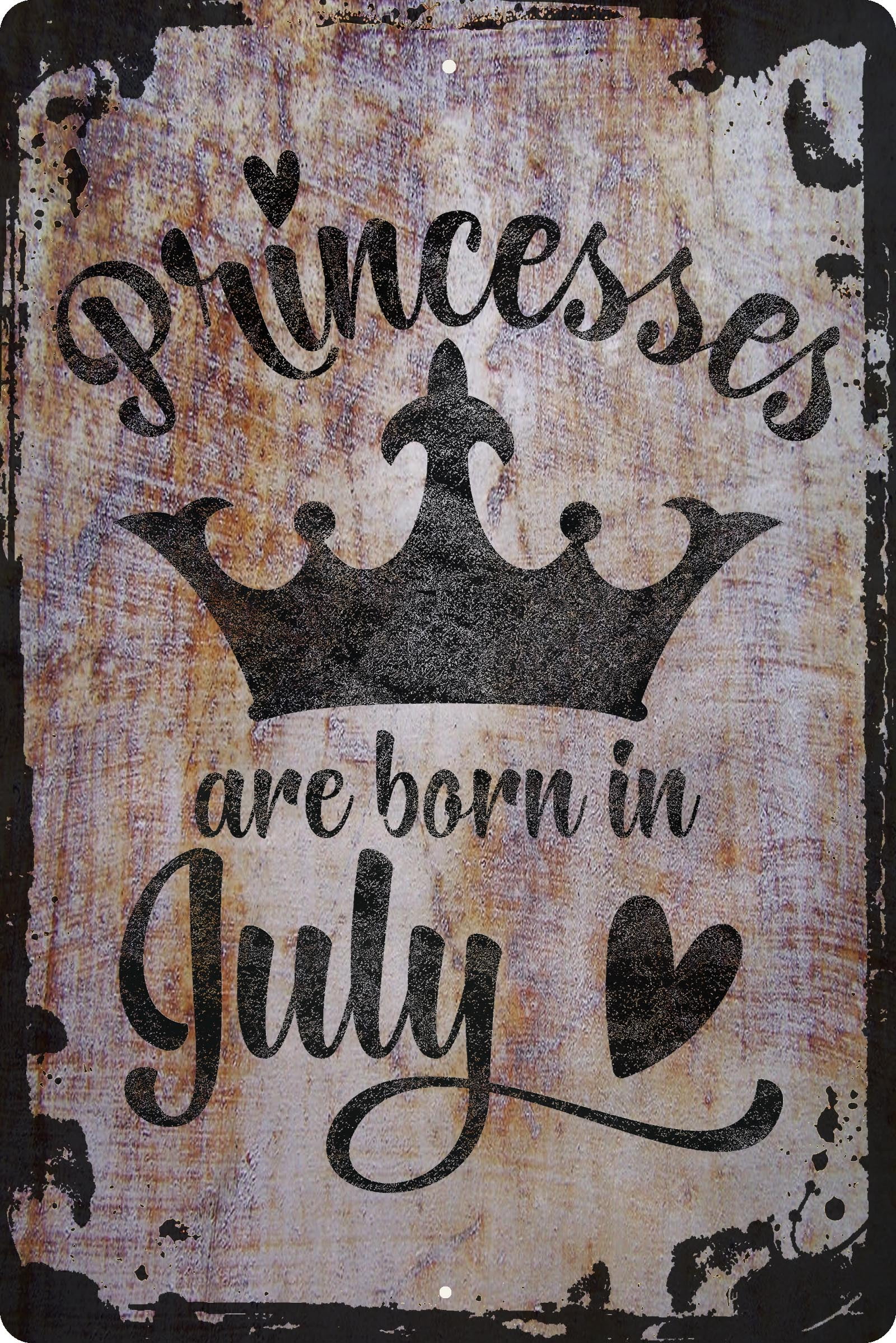 Princesses are born in July crown birth month cursive heart Beige Wall ...