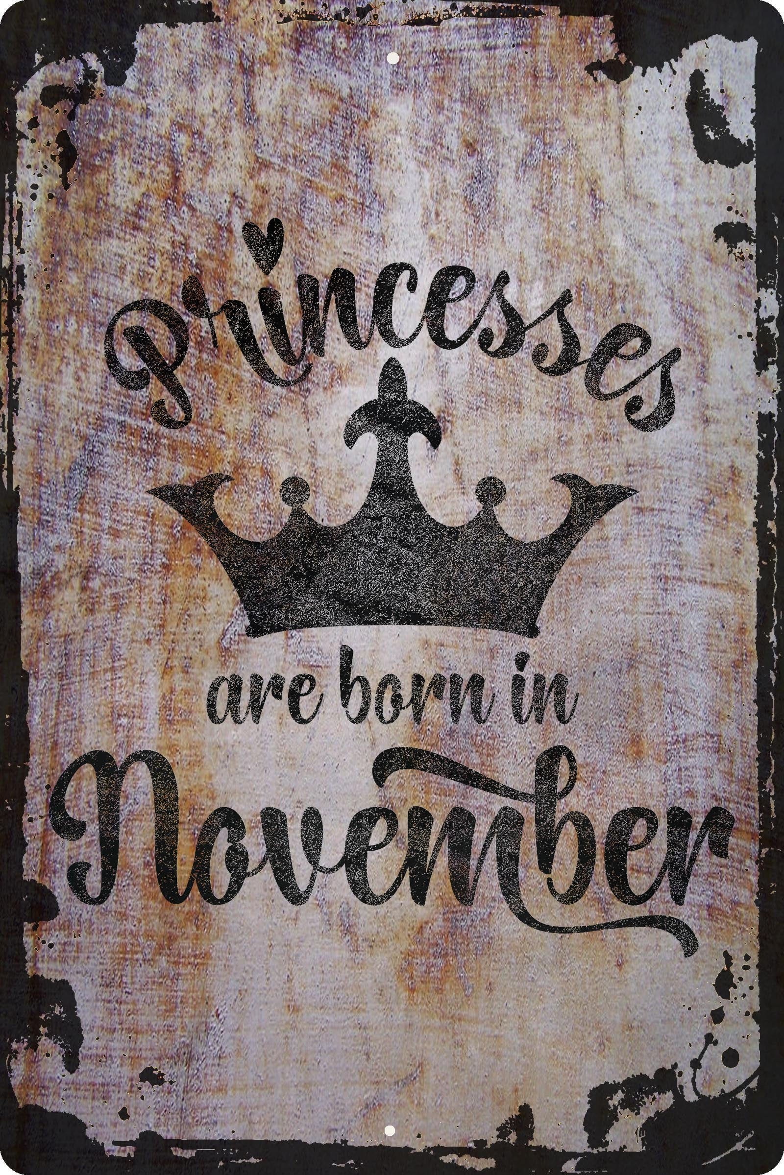 Princesses are born in November crown birth month cursive heart Beige ...
