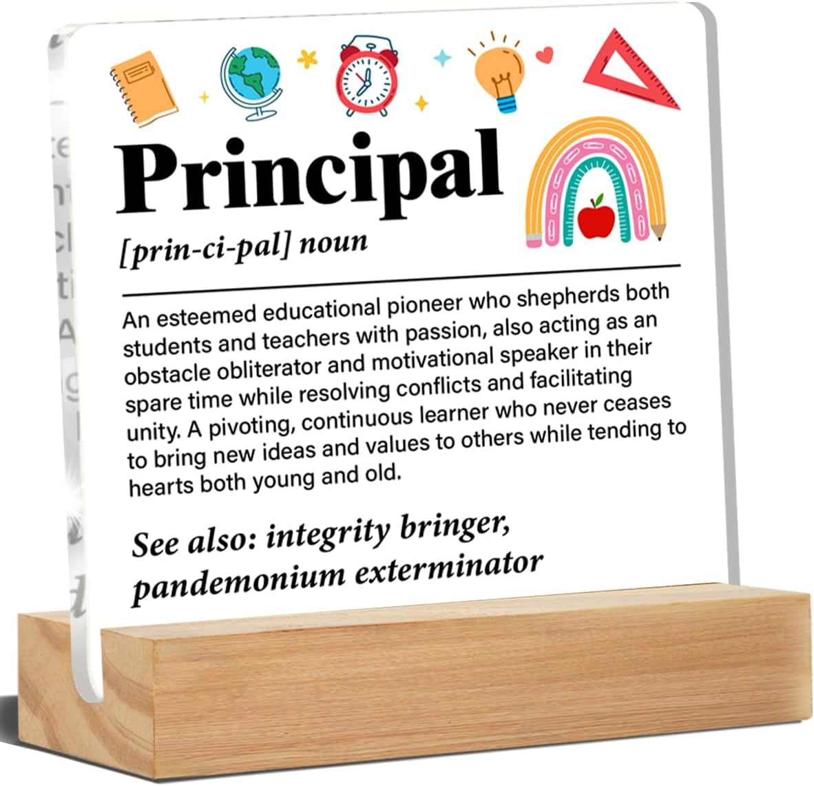 Principal Acrylic Desk Plaque Sign - Appreciation Gift Valentine's Day ...