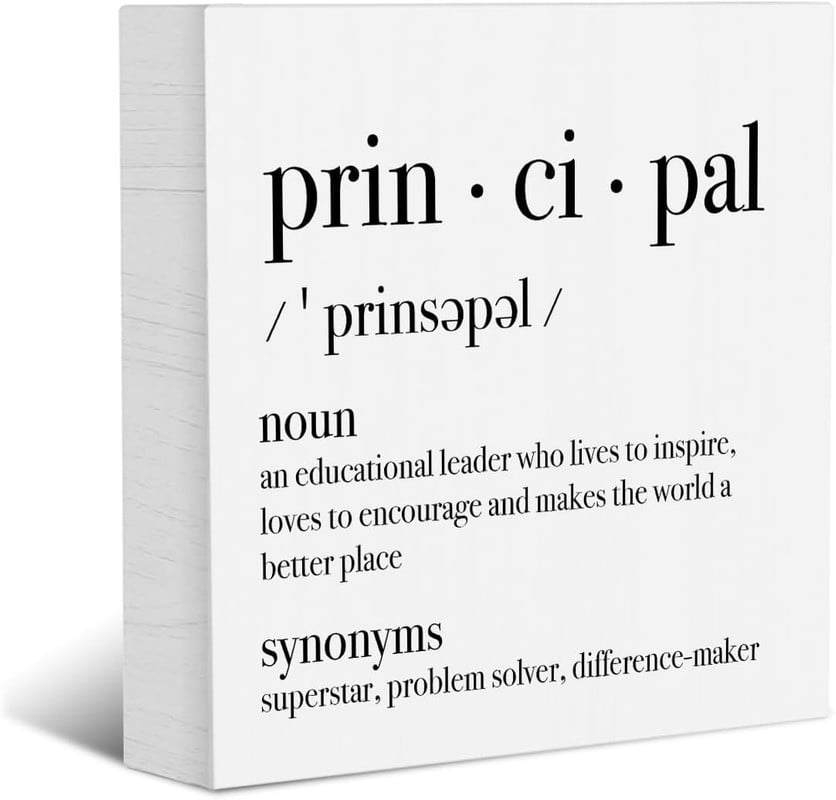 Principal Definition Decorative Wooden Box Sign Affirmations Principal ...
