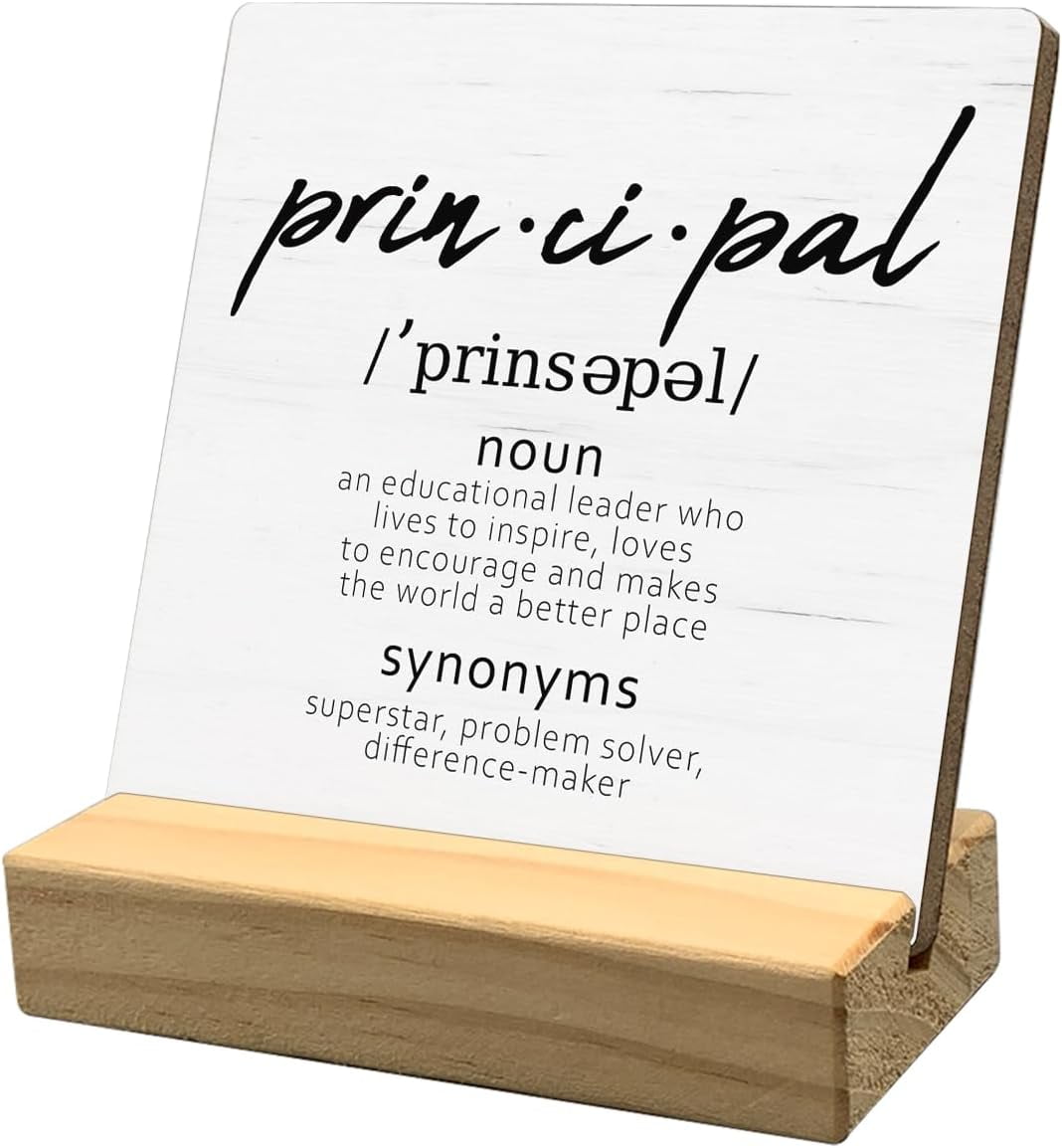 Principal Definition Wooden Plaque Sign Desk Decor, Inspirational ...