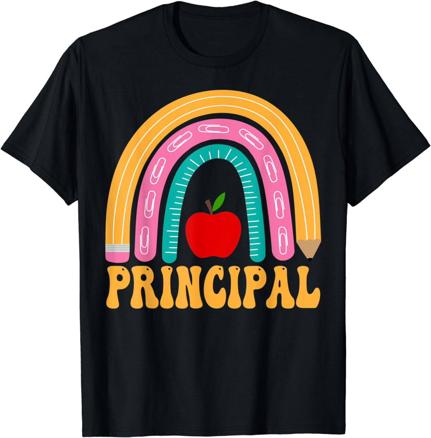 Principal Rainbow Pencil Women Back To School Appreciation T-Shirt ...