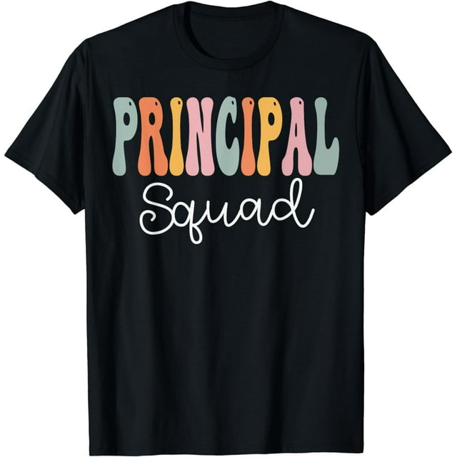 Principal Squad Retro Groovy Women Happy First Day Of School T-Shirt ...