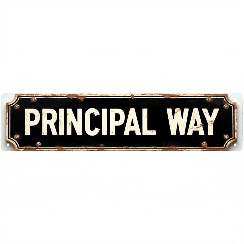Principal Way Tin Sign - 16x4 Inch - Ideal for School Office, Garage ...