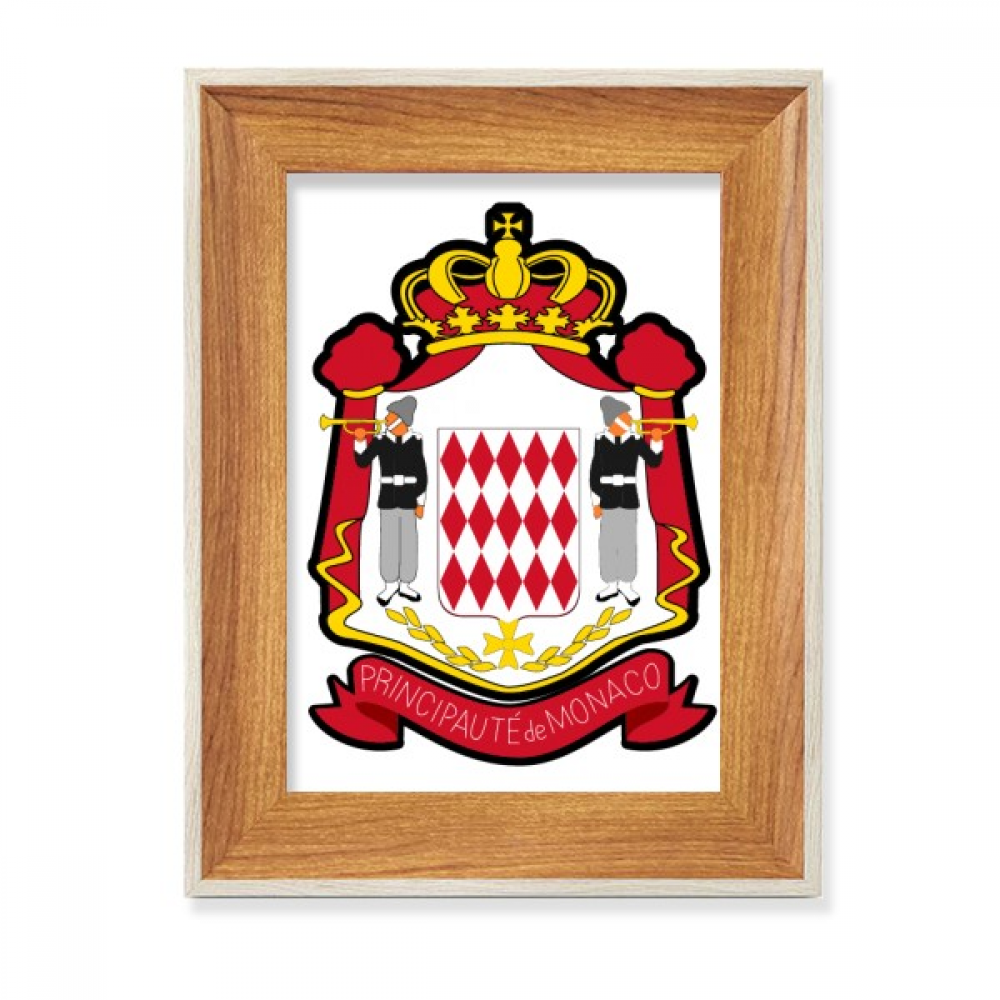 Principality of Monaco National Emblem Desktop Wooden Photo Frame ...