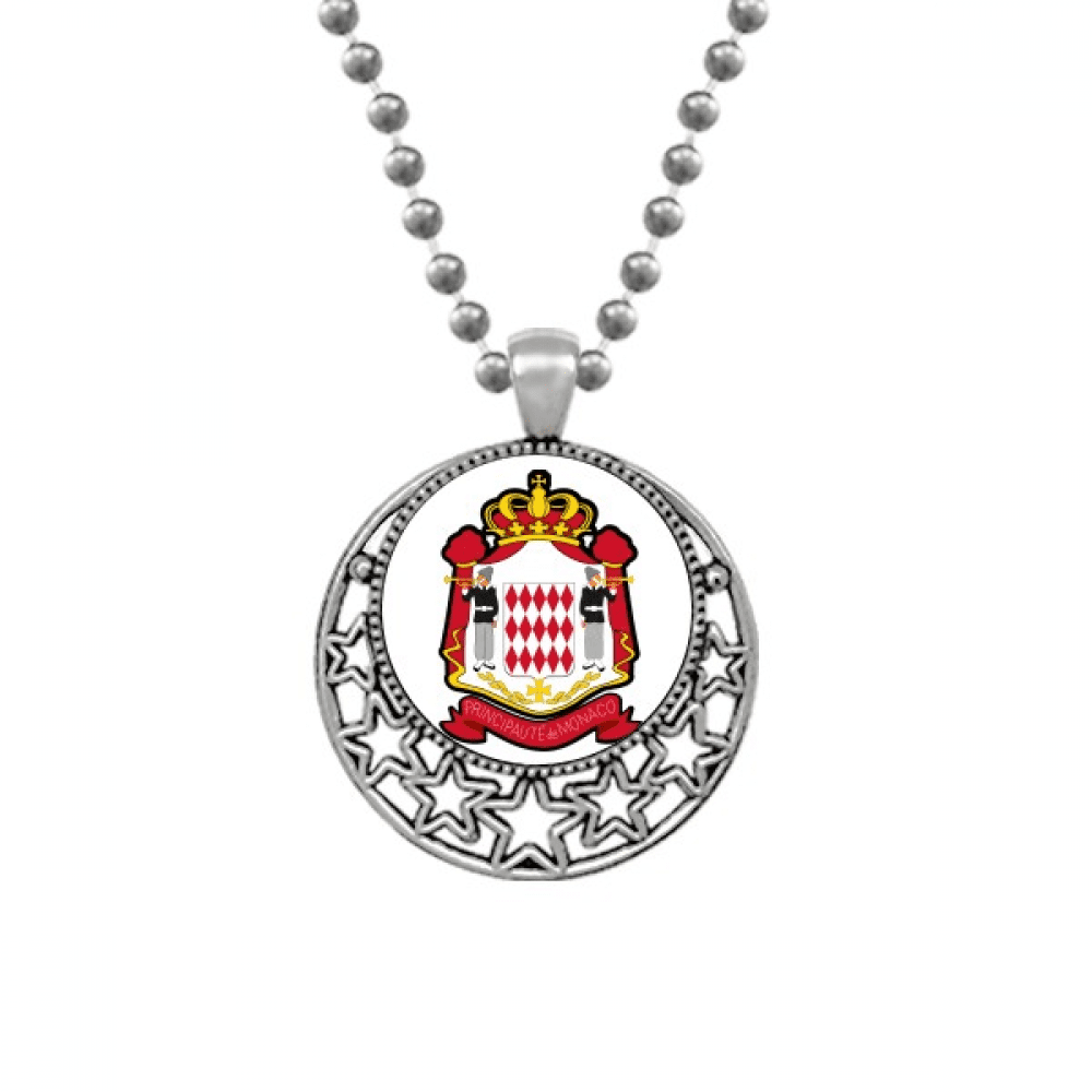 Principality of Monaco National Emblem Necklaces Pendant Retro Moon ...