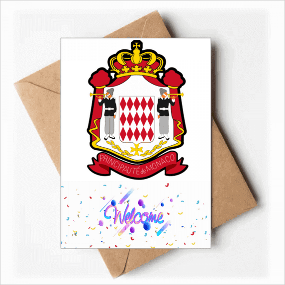 Principality of Monaco National Emblem Welcome Back Greeting Cards ...