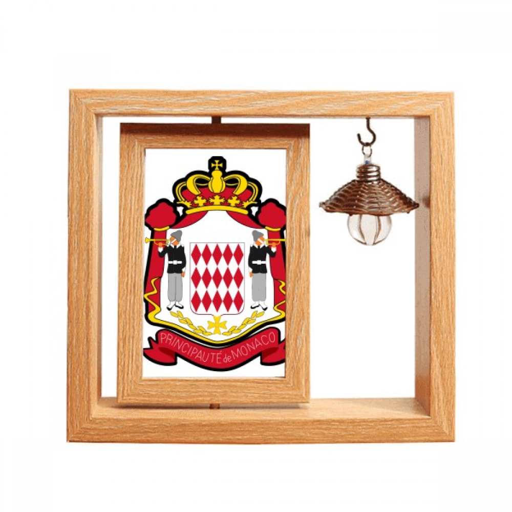 Principality of Monaco National Emblem Wooden Rotating Picture Photo ...