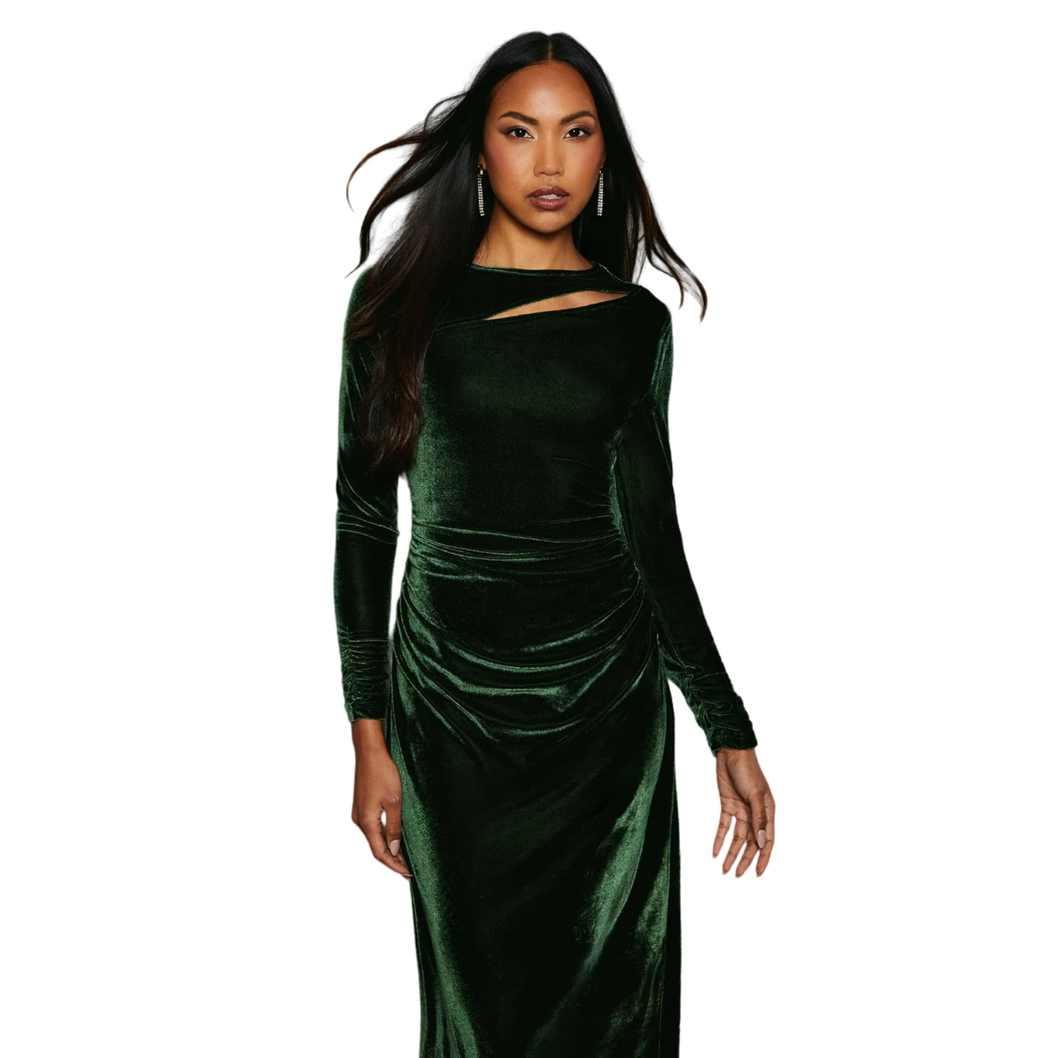 Principles Womens Velvet Asymmetric Cut Out Midaxi Dress - Walmart.com