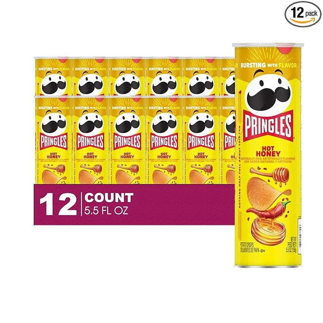 Pringles 12- Count of Hot Honey Potato Crisps Chips, On-The-Go Lunch ...
