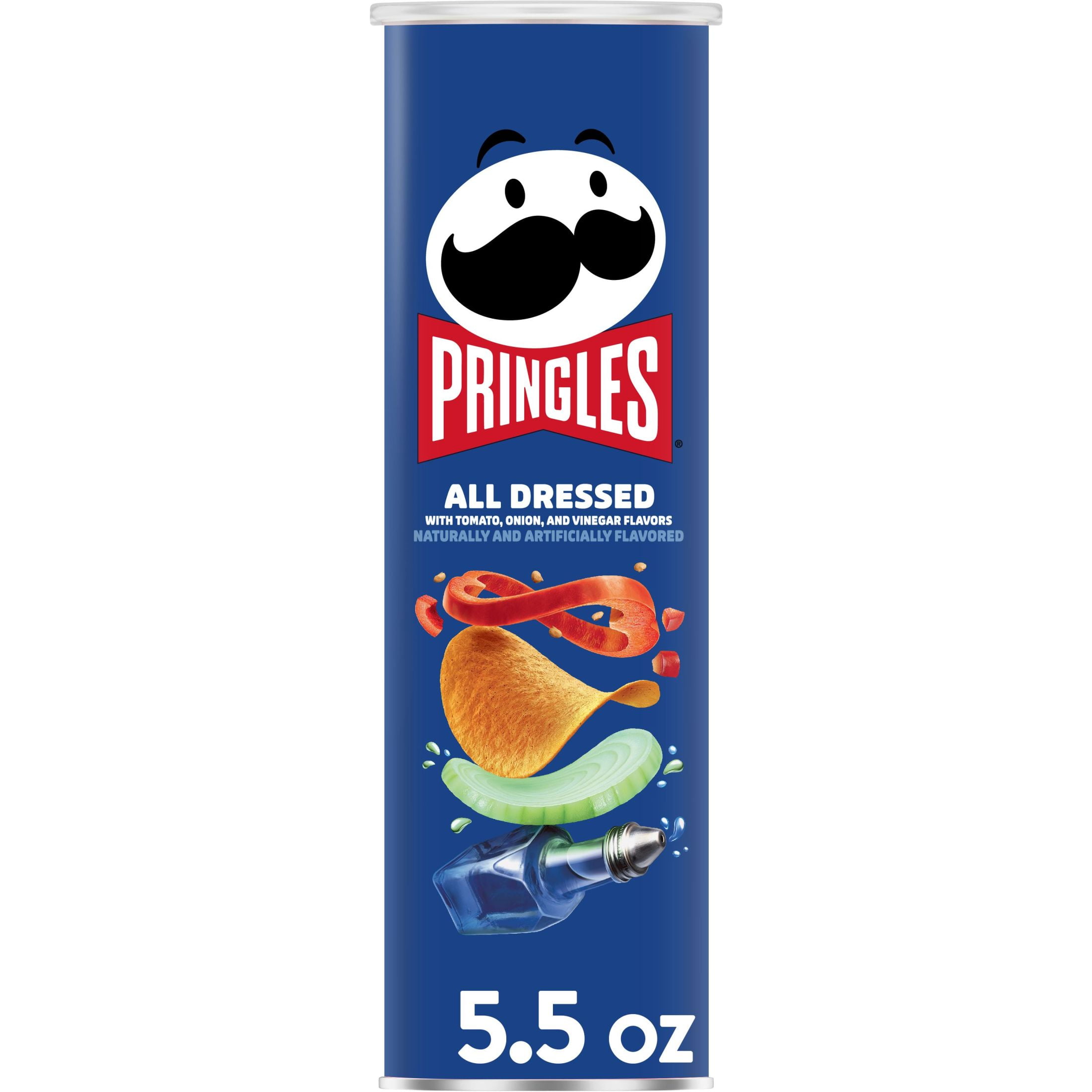 Pringles All Dressed Flavored Potato Crisps, 5.5 oz Canister - Walmart ...