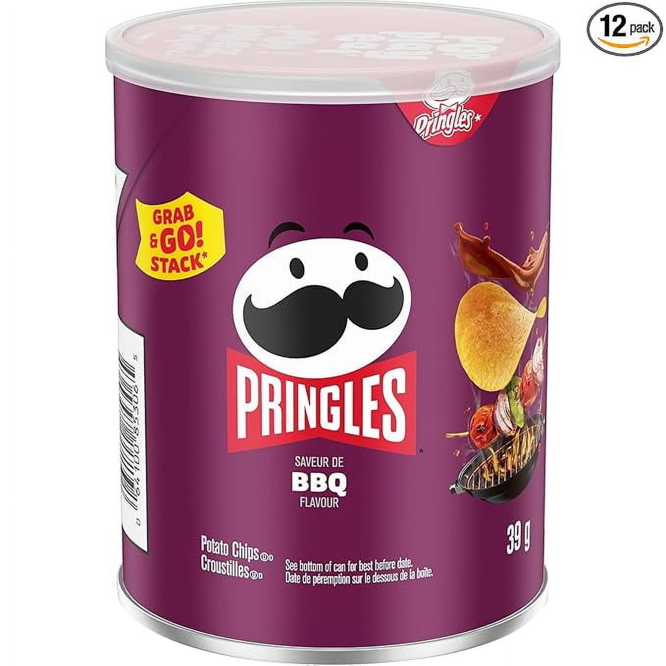 Pringles BBQ Potato Chips 39g/1.4oz, Cans, 12pk, {Imported from Canada ...