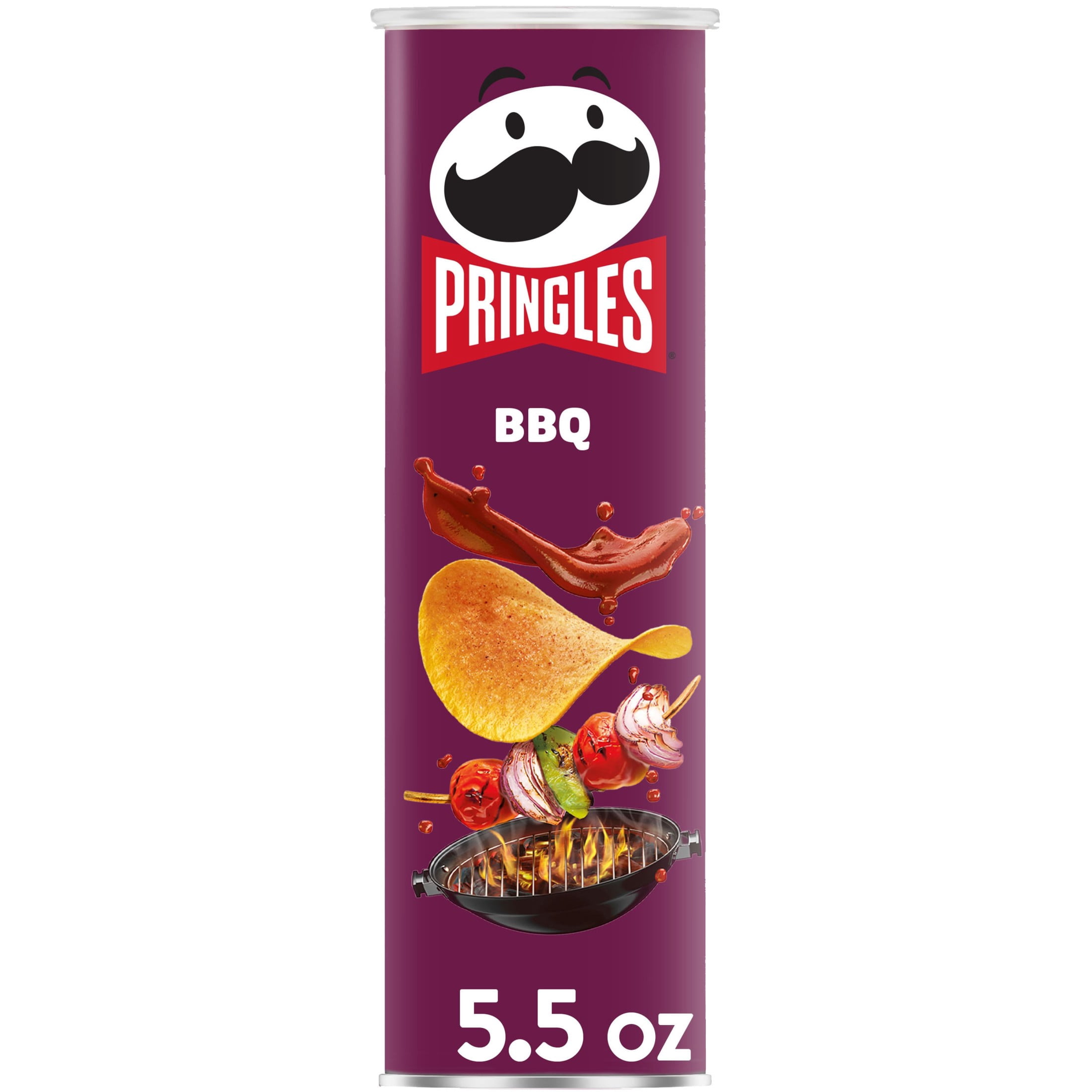Pringles, Potato Crisps Chips, 5.5 oz Canister, BBQ Flavor - Walmart.com