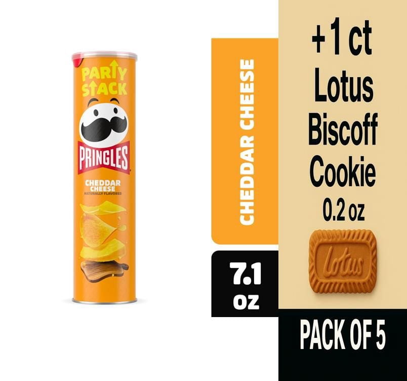 Pringles Cheddar Cheese Party Stack Potato Crisps Chips 7.1 oz - Pack ...