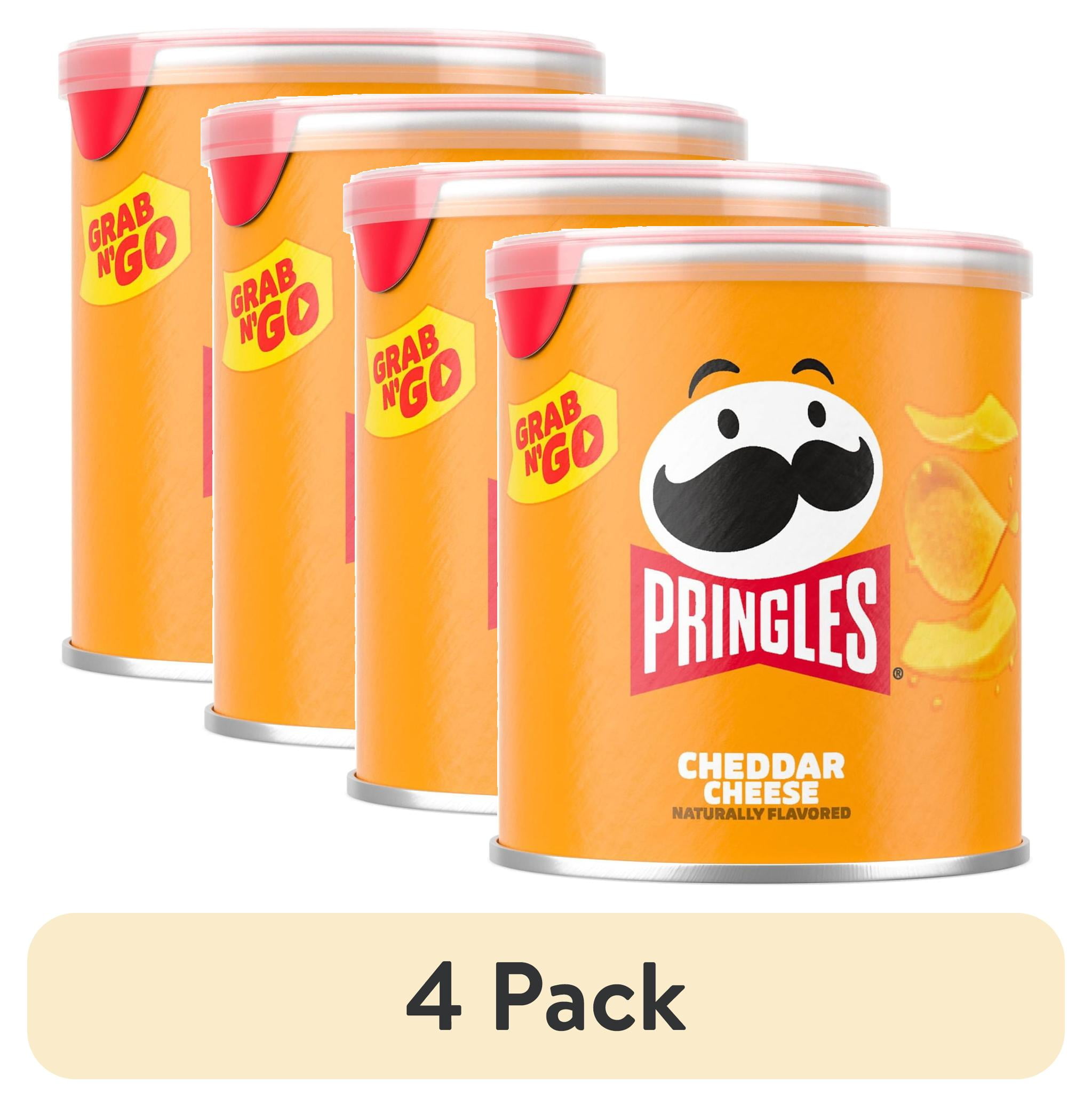 (4 pack) Pringles Cheddar Cheese Potato Crisps Chips, Lunch Snacks, 2.5 ...