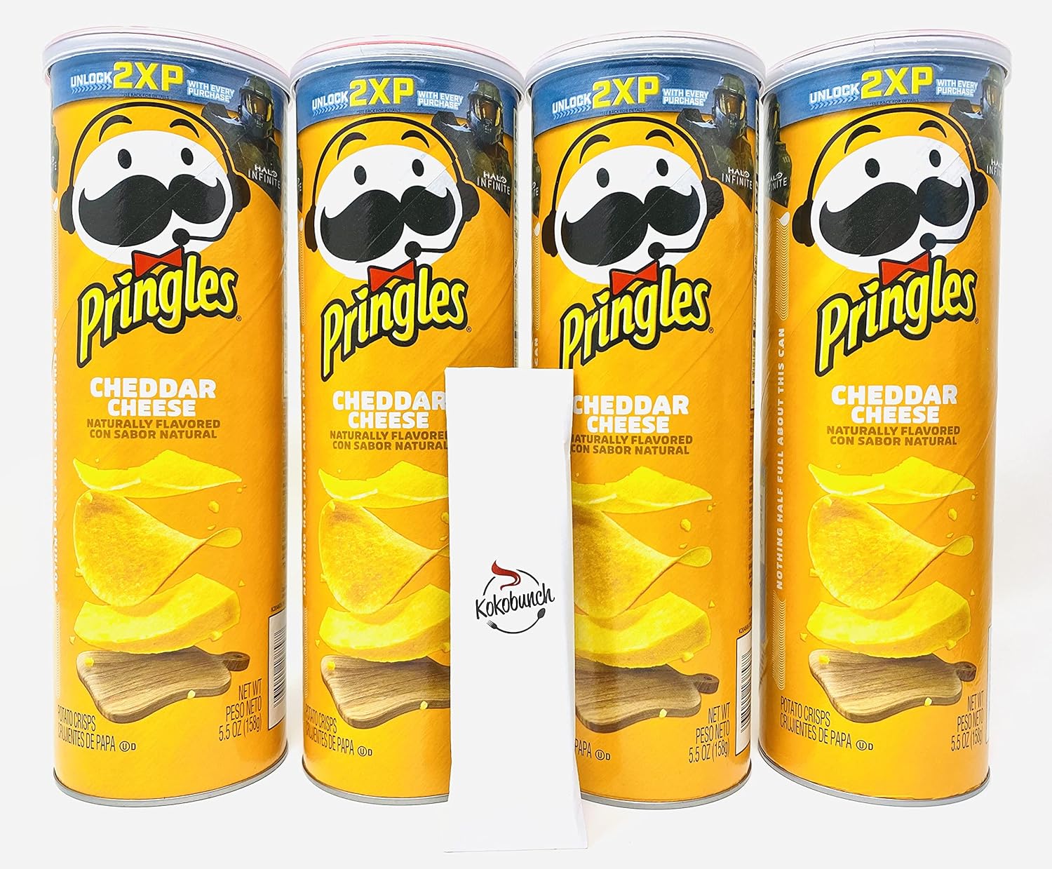 Pringles Cheddar Potato Crisps Chips Bundle with Kokobunch Kit | 4PK ...