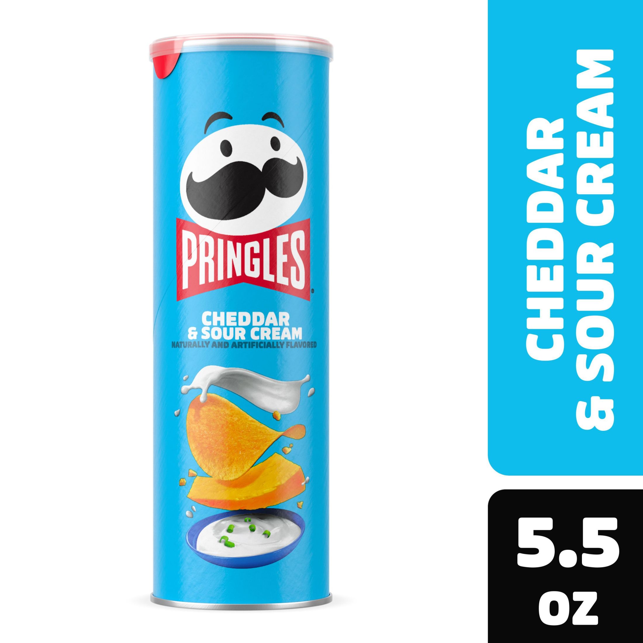 Pringles Sour Cream and Onion Potato Crisps Chips, Lunch Snacks, 5.5 oz ...
