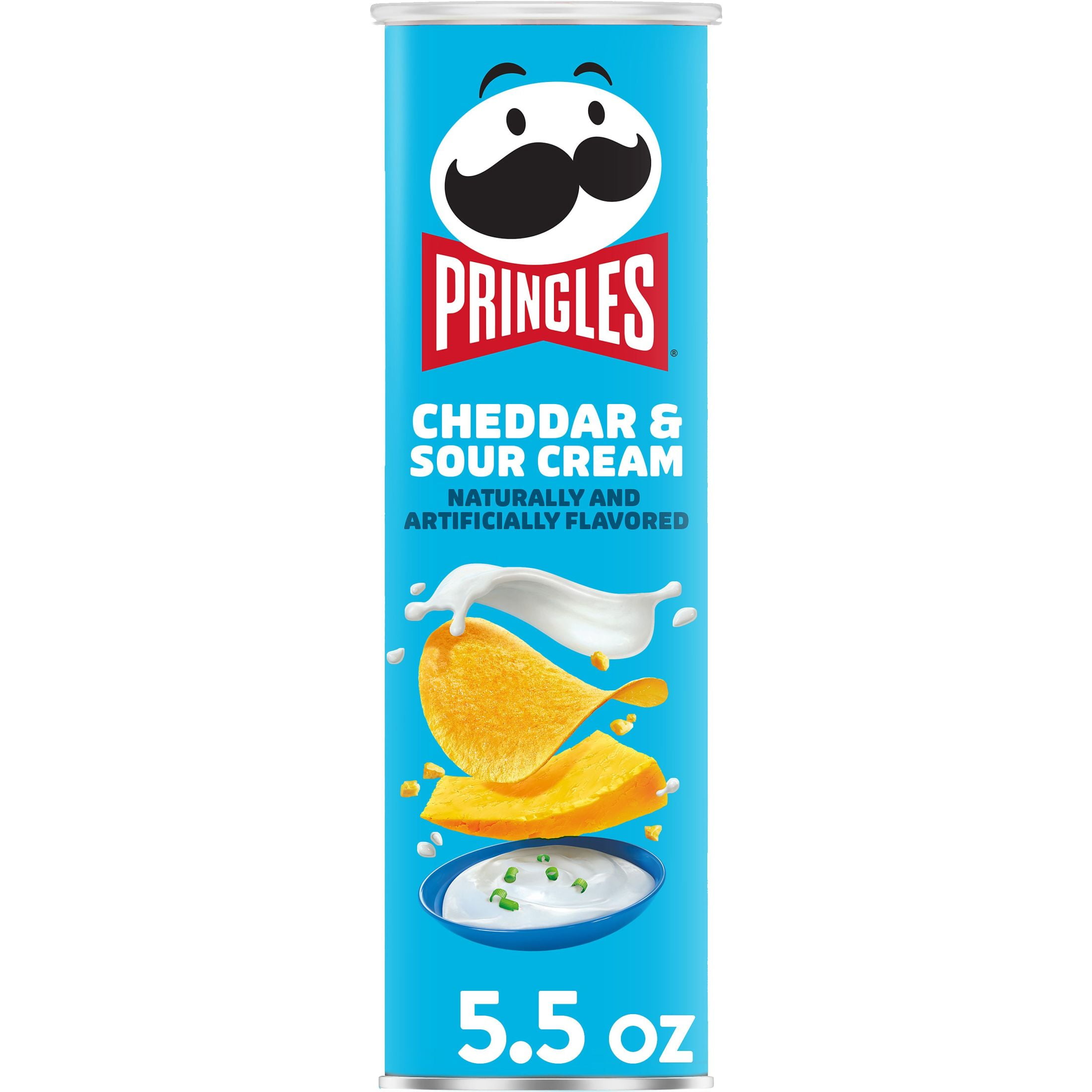 Pringles Cheddar and Sour Cream Potato Crisps Chips, Lunch Snacks, 5.5 ...
