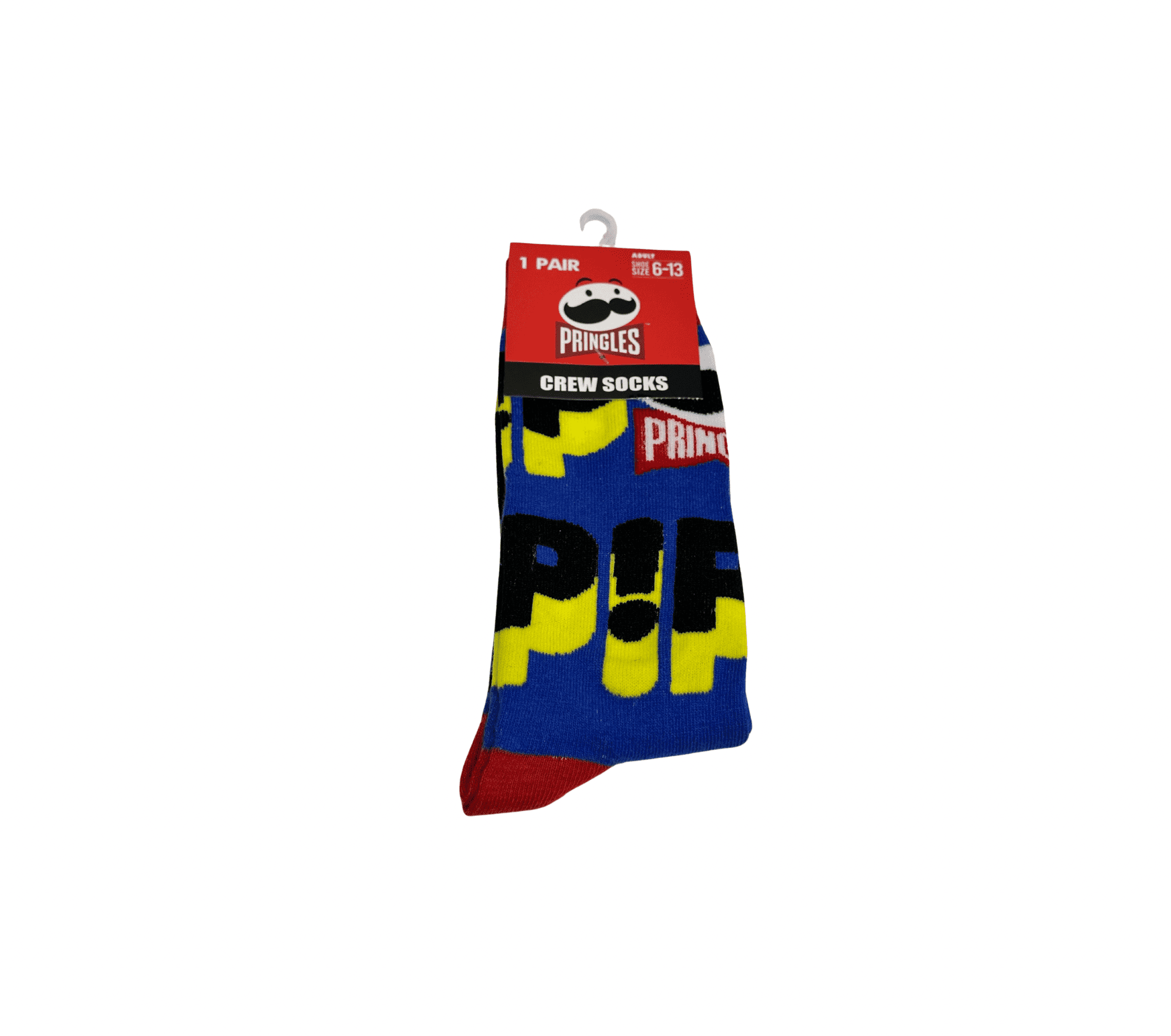 Pringles Crew Socks Blue Red Yellow Black Socks, 1 Pack - Walmart.com