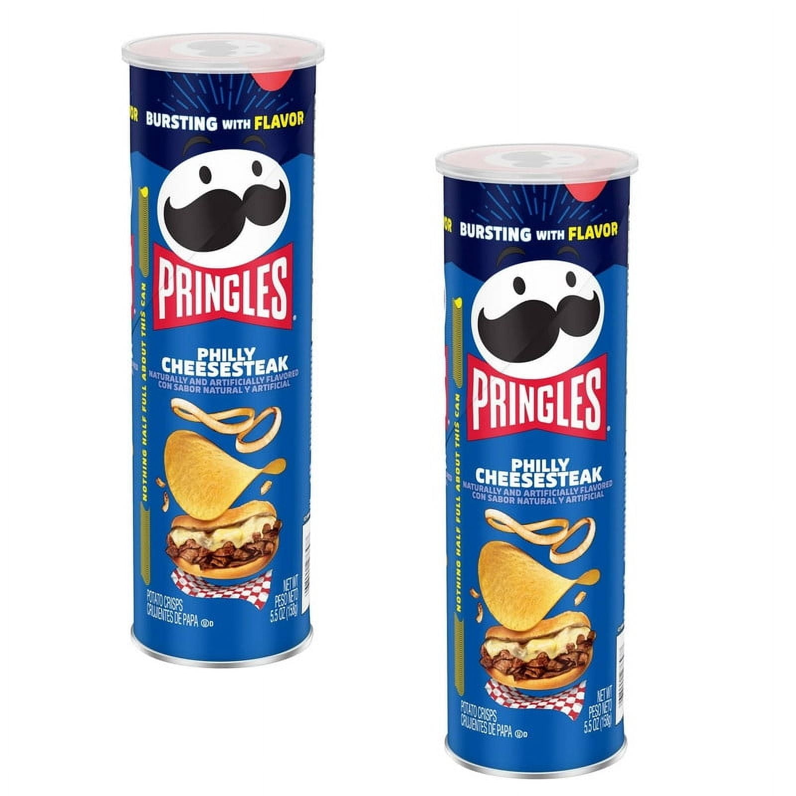 (2PACK)Pringles Philly Cheesesteak Potato Crisps Chips, Lunch Snacks ...