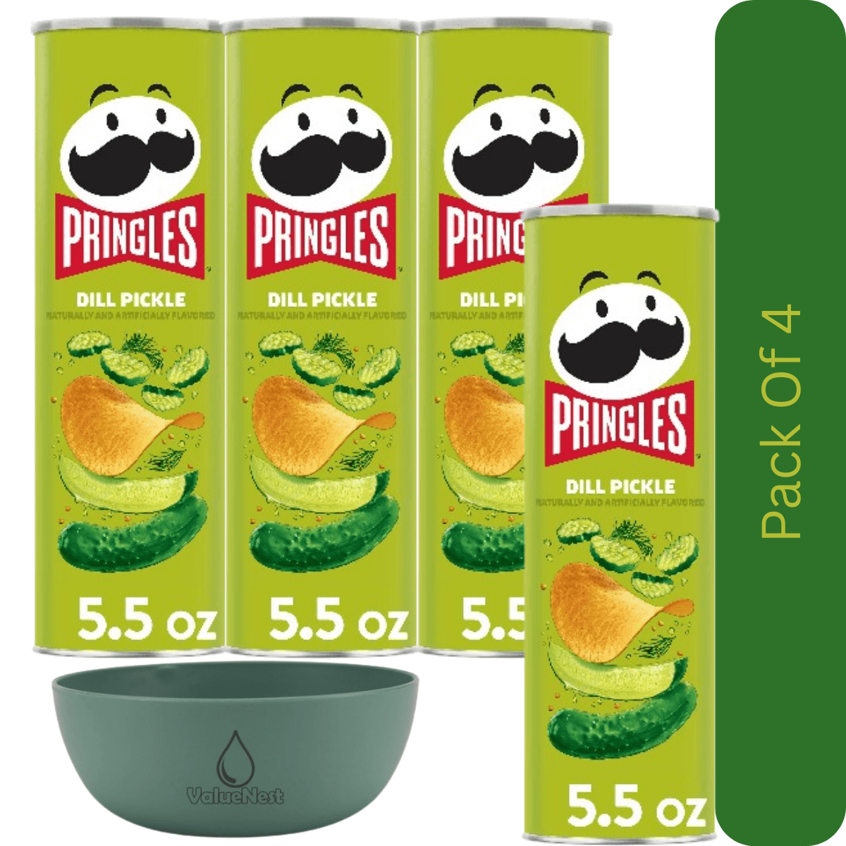 Pringles Dill Pickle Potato Crisps – 5.5 oz Canister, Crunchy Snack ...
