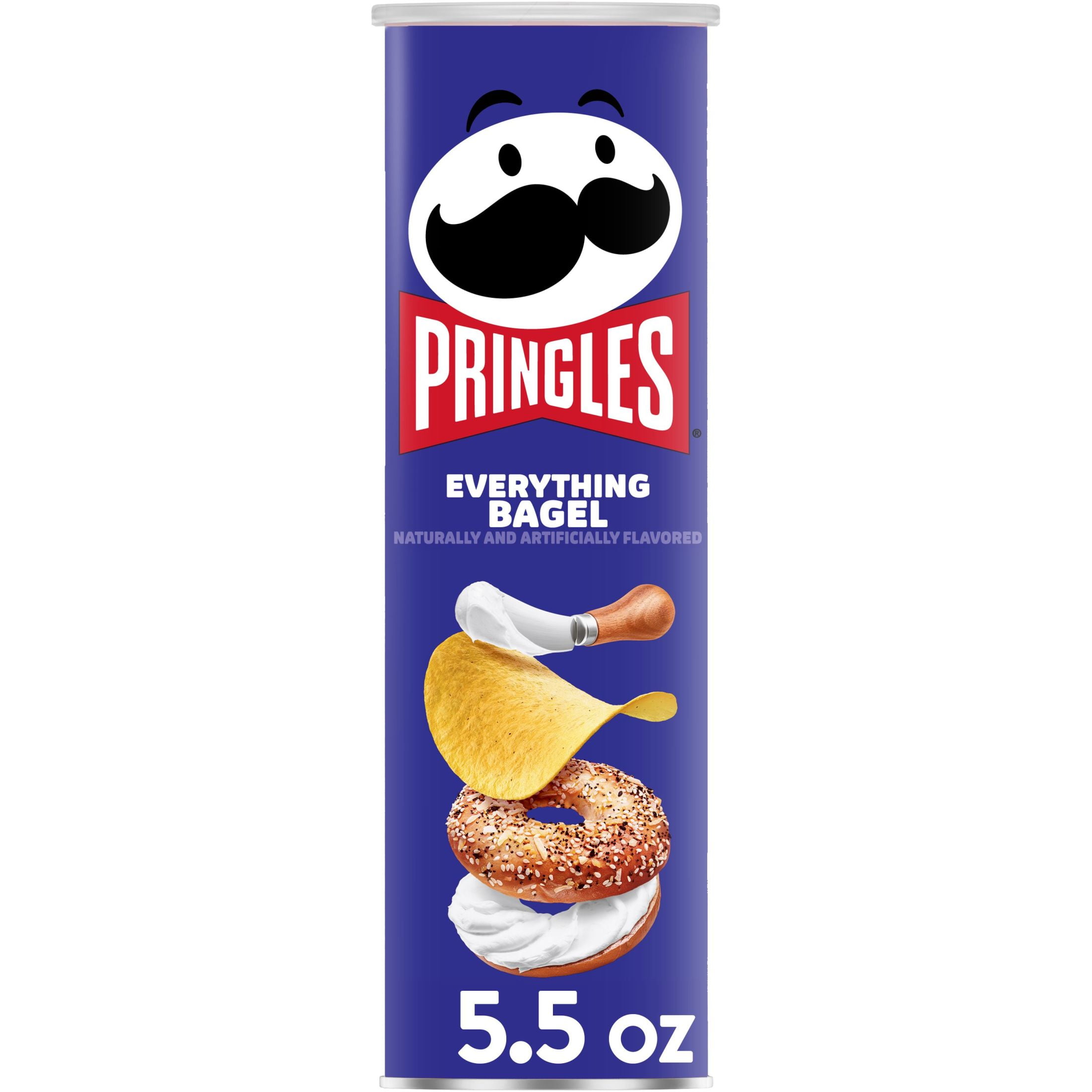 Pringles Everything Bagel Flavored Potato Crisps, 5.5 oz Canister ...